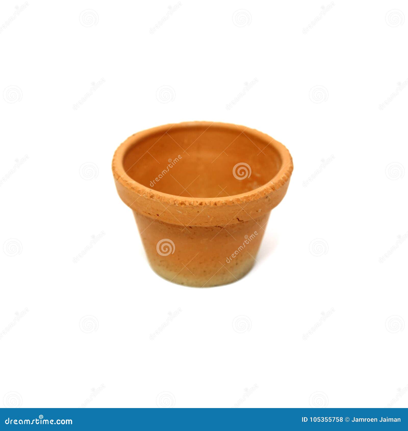 Empty Clay Pot on a White Background Stock Photo - Image of white ...