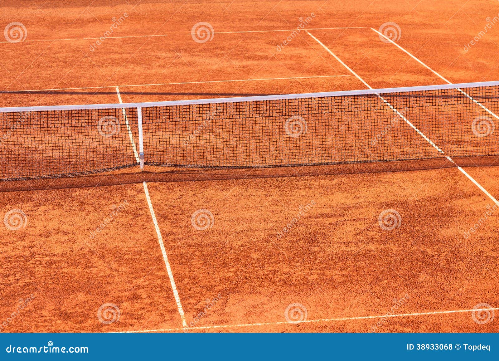 Empty Clay Tennis Court and Net Stock Photo - Image of orange, dividing ...