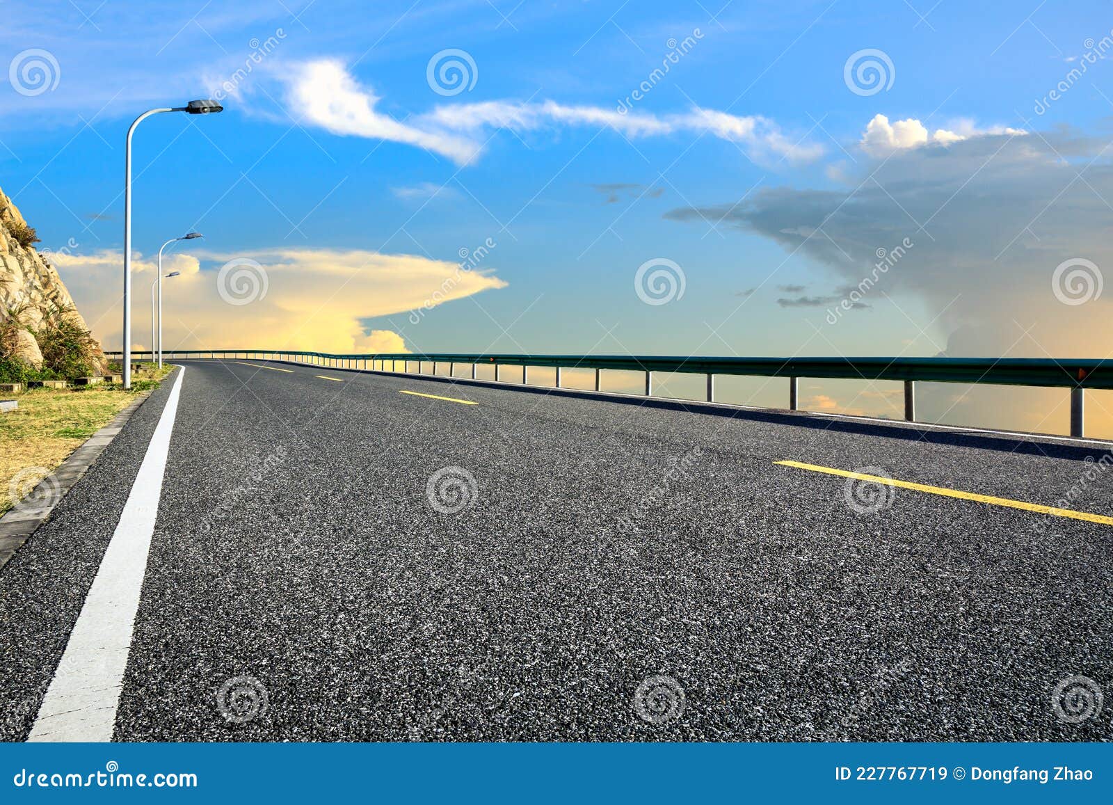 Empty and Clean Asphalt Road and Natural Mountain Landscape in Spring ...