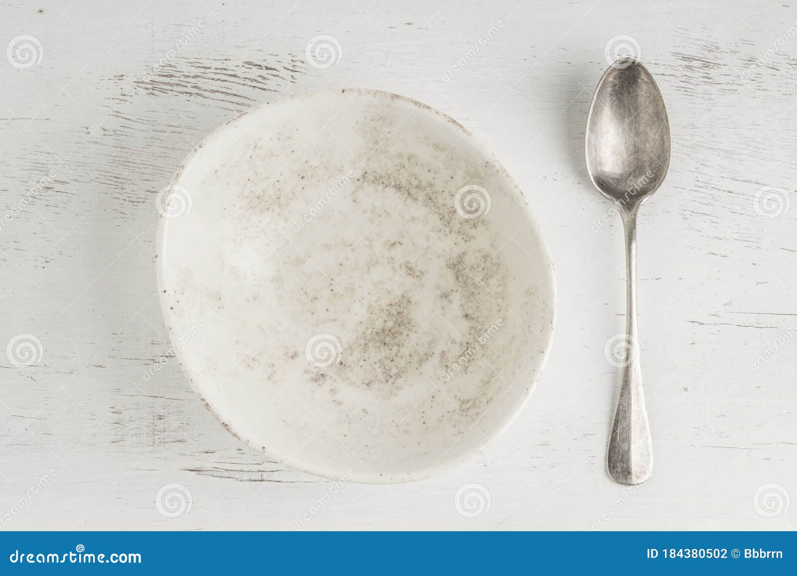 Empty and Clean Bowl and Spoon on a Table Stock Photo - Image of clean ...