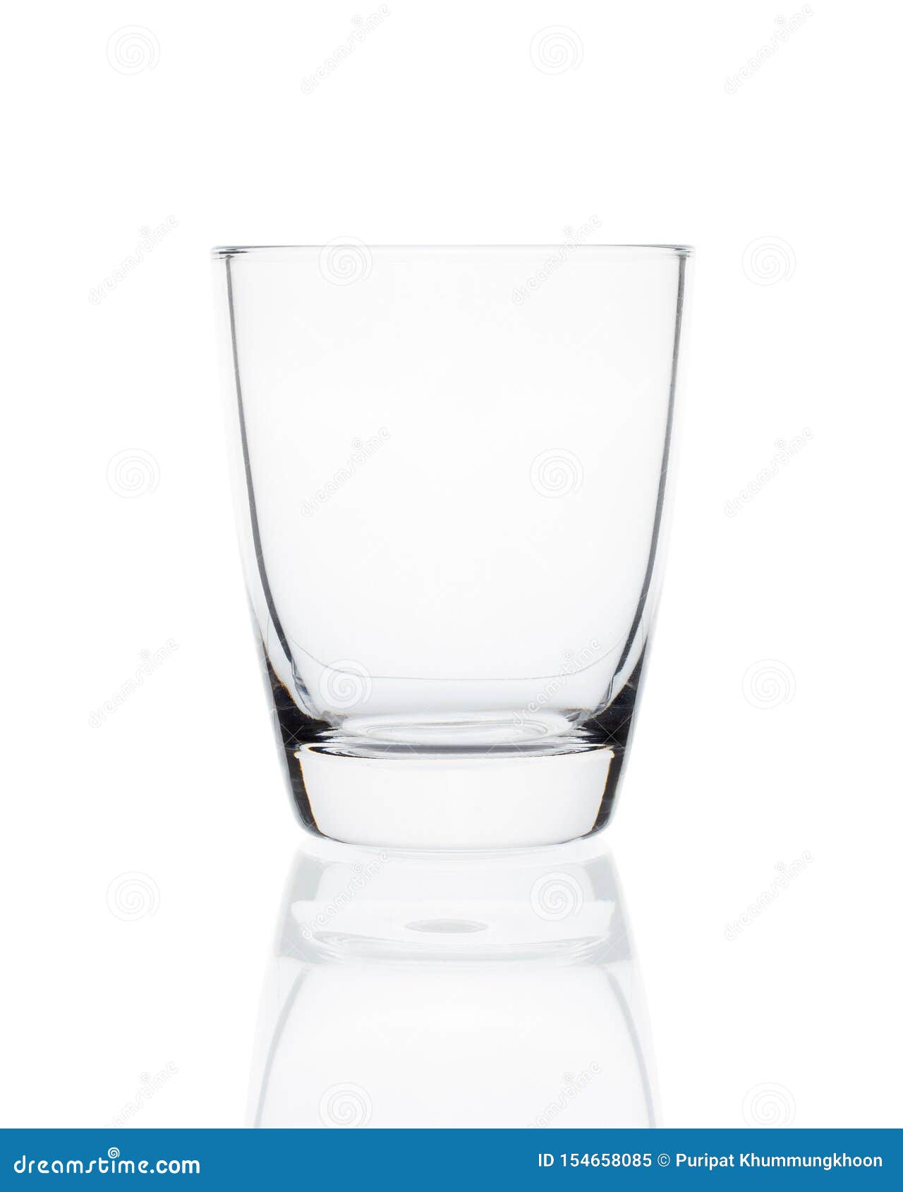 Empty Clean Drinking Glass Cup Isolated on White Background. with ...