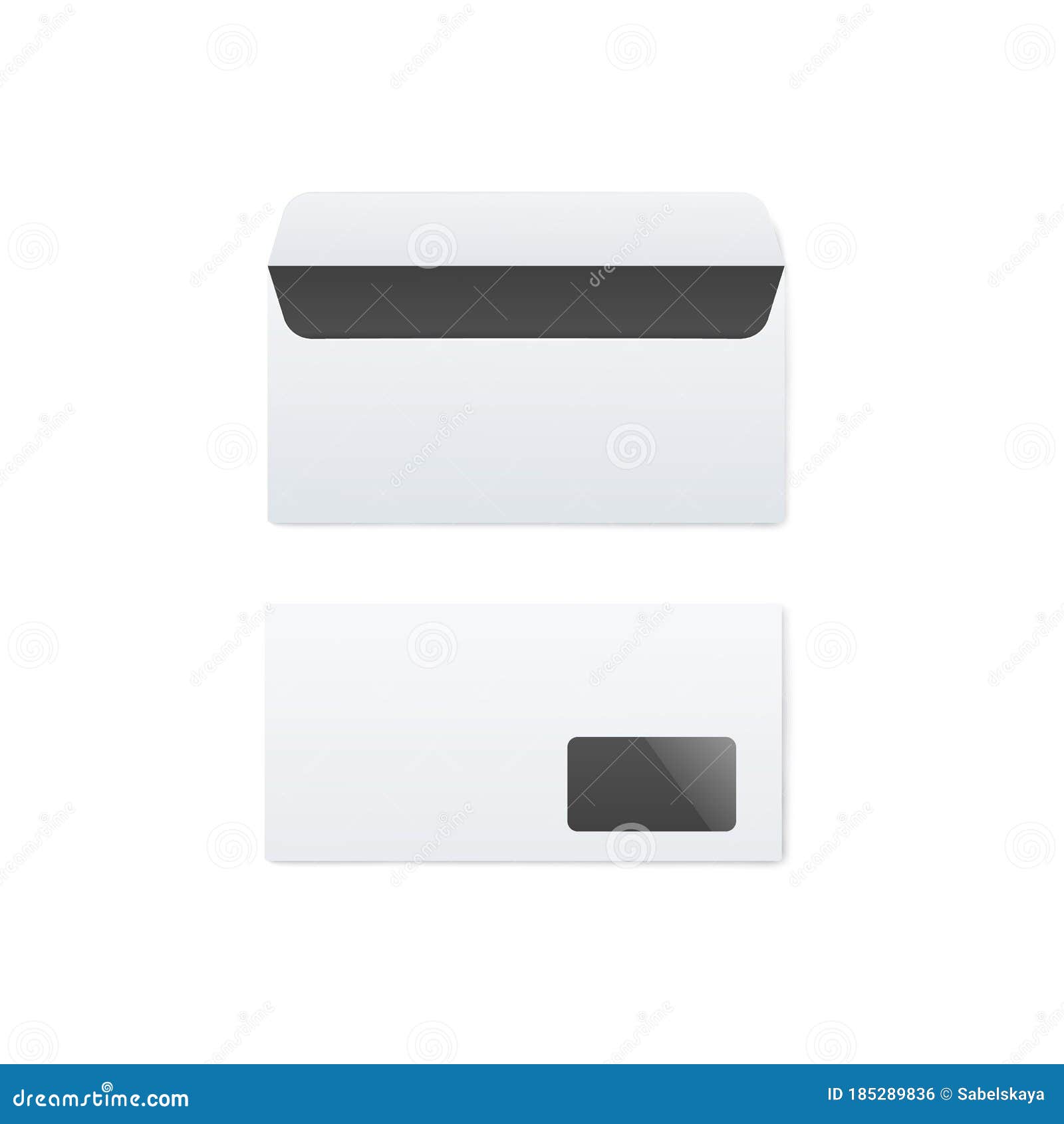 Empty and Clean Envelope Template for Letters with a Window. Stock ...