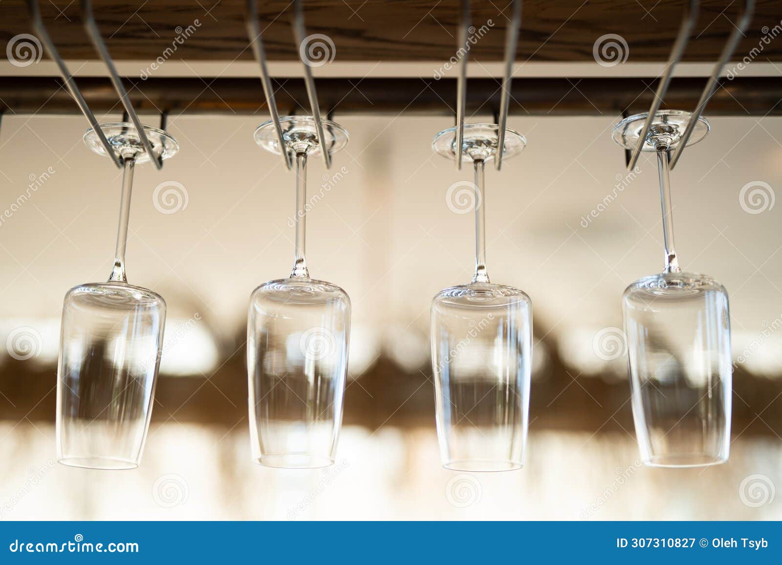 Empty Clean Glass Glasses for Alcoholic Drinks in a Restaurant on a Bar ...