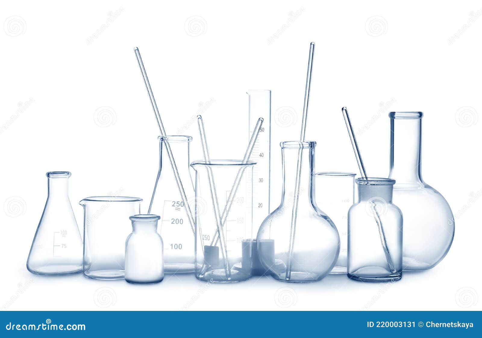 Empty Clean Laboratory Glassware on White Background Stock Image ...