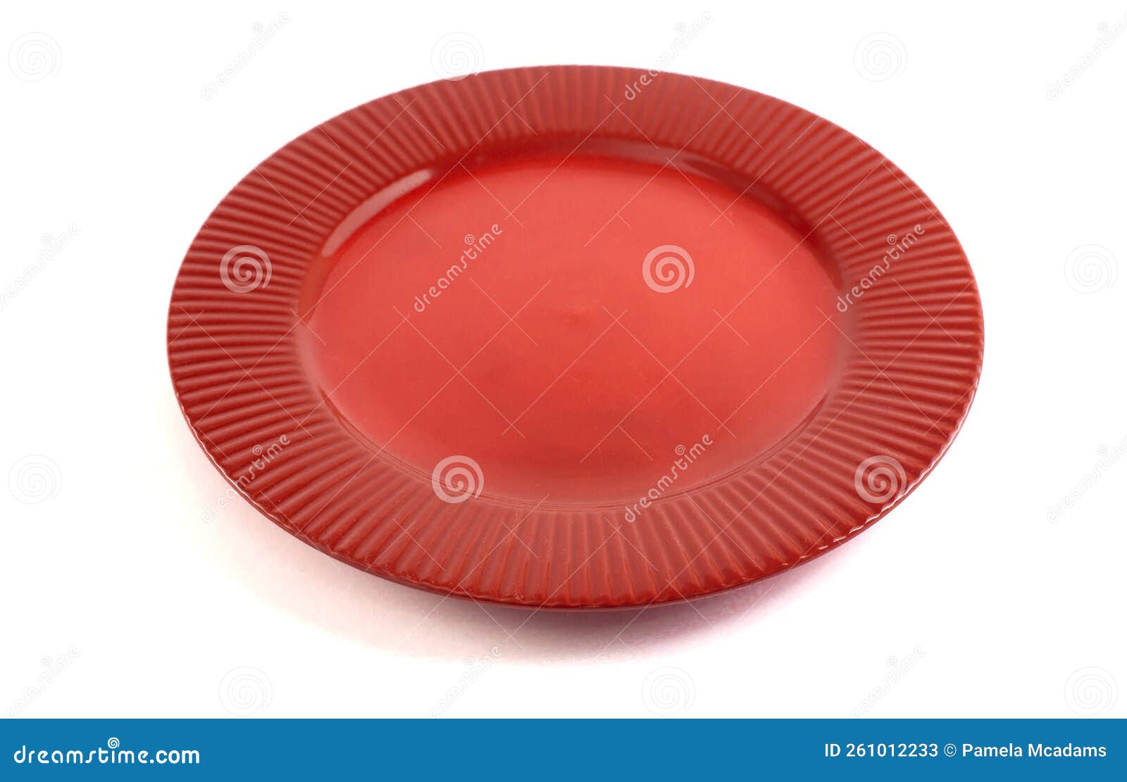 An Empty and Clean Red Plate on a White Background Stock Image - Image ...