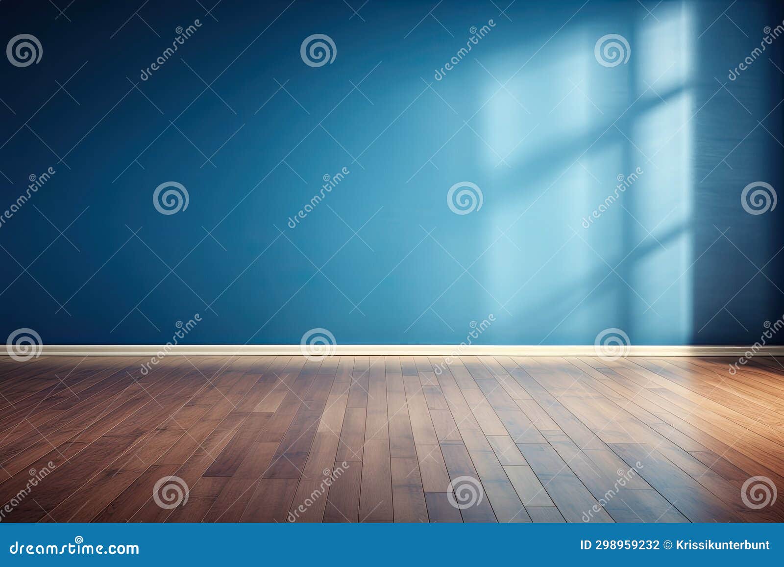 Empty Clean Room with Blue Wall AI Generated Stock Photo - Image of ...