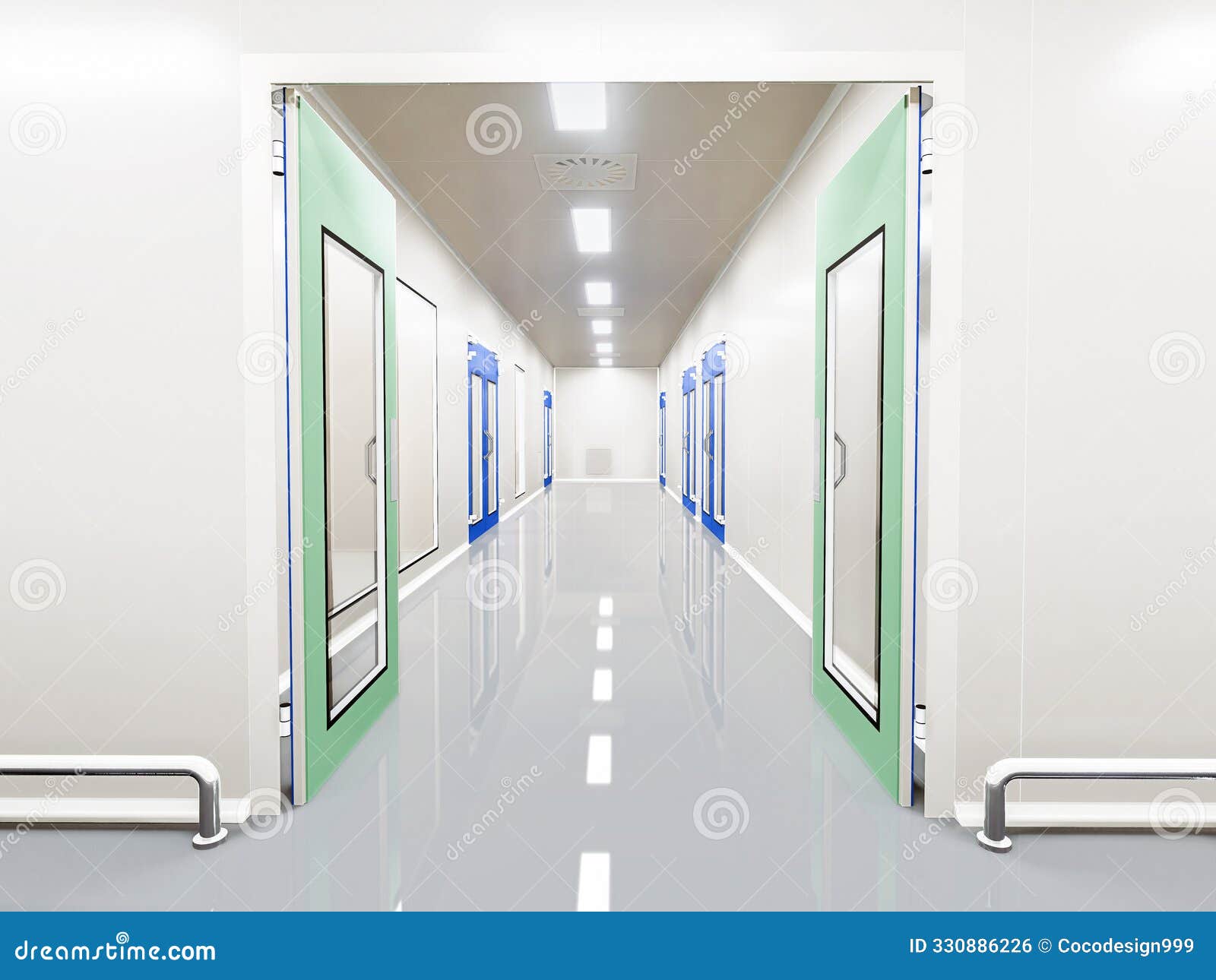 Empty Clean Room Corridor Pharmaceutical Plant Stock Illustration ...