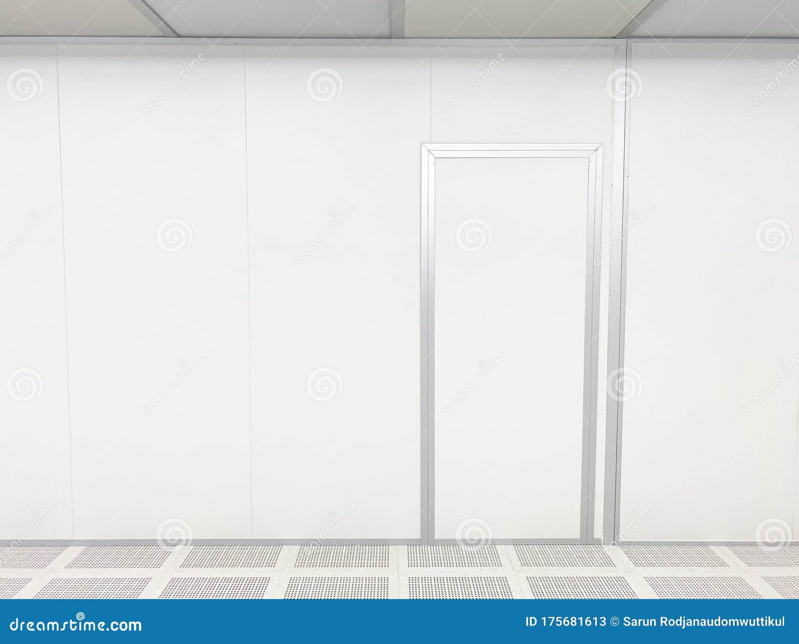 Empty Clean Room with Exit Door at Factory. Stock Image - Image of ...