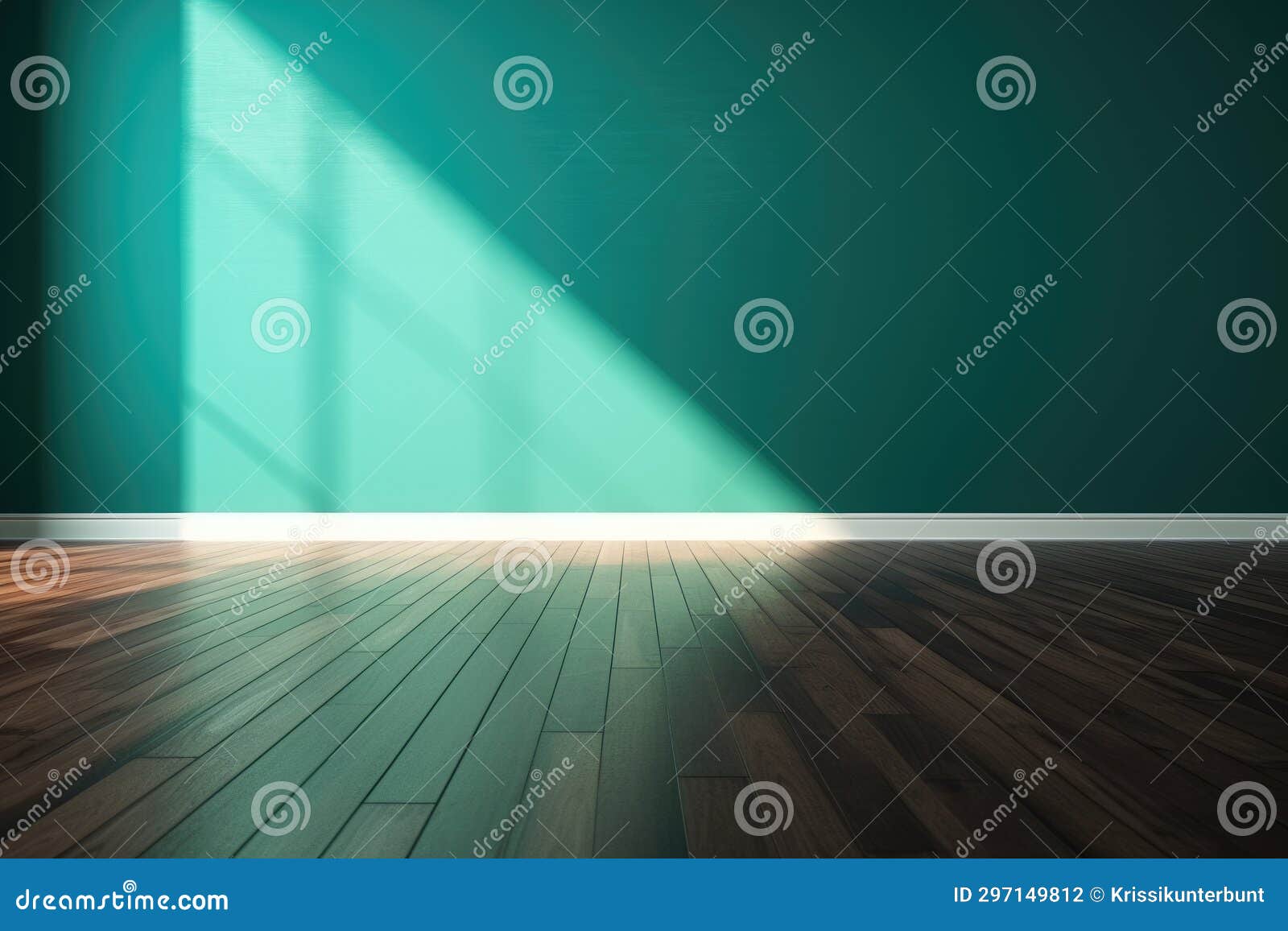 Empty Clean Room with Green Wall AI Generated Stock Photo - Image of ...