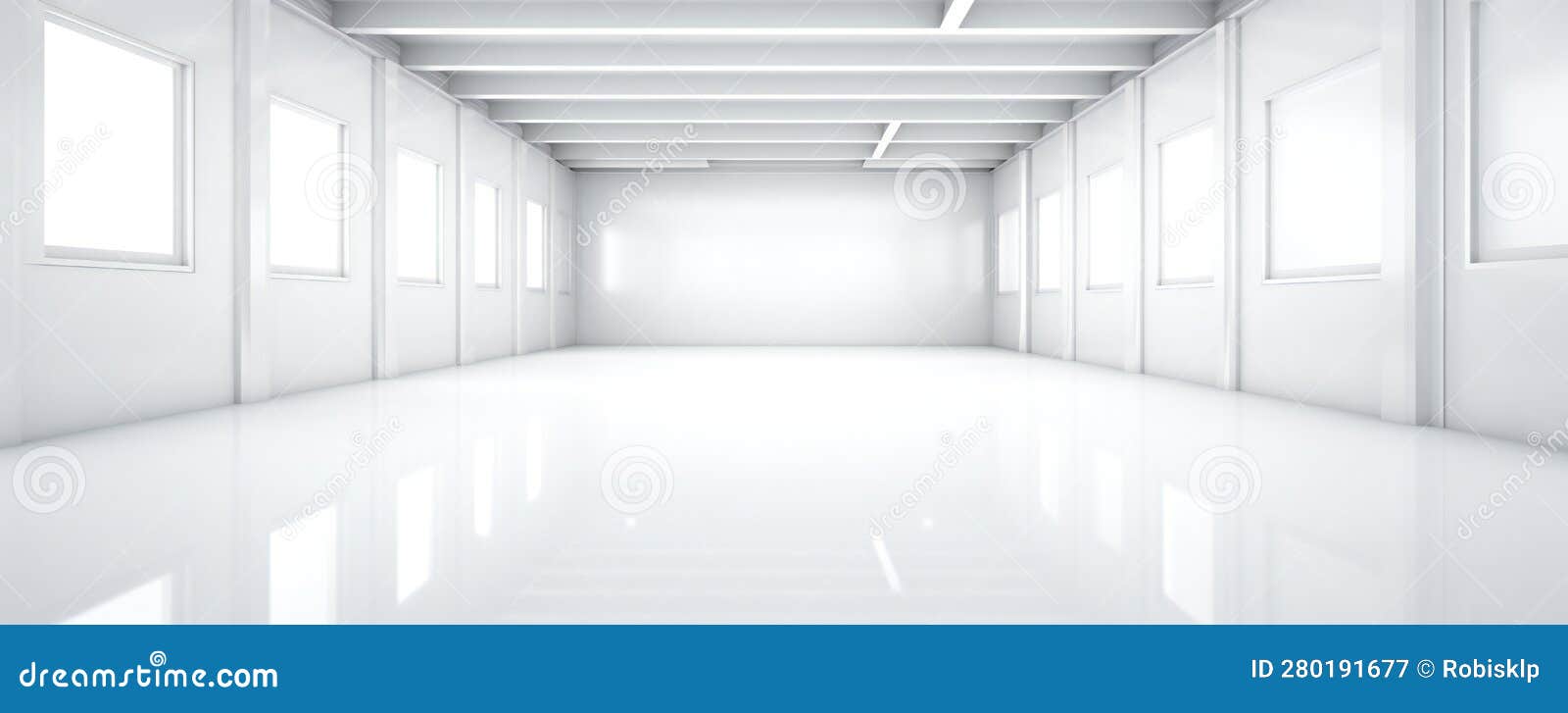 Exposition, Clean Art Gallery Space With Blank Frames On The Wall ...