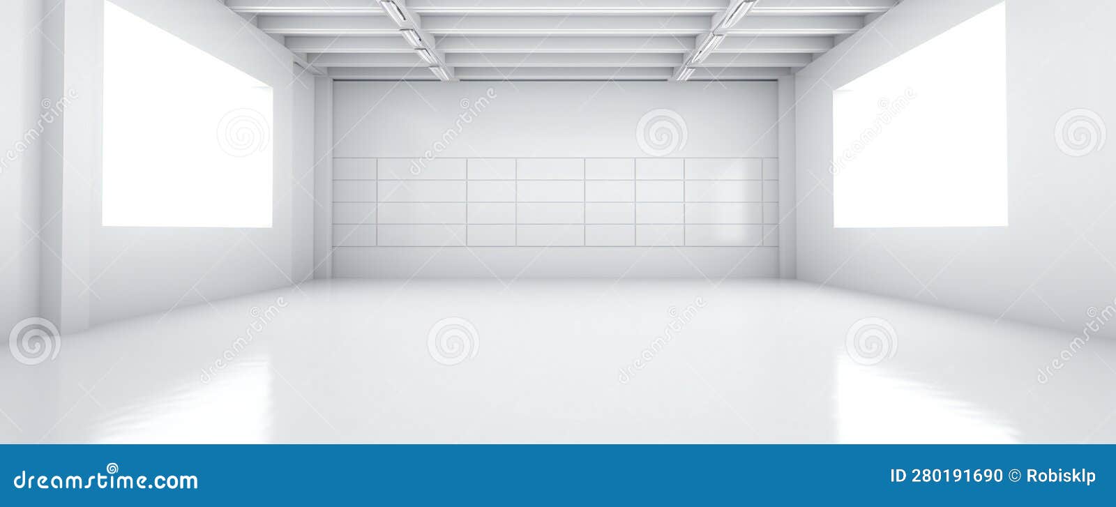 Empty Clean White Showcase Room or Studio Stock Illustration ...