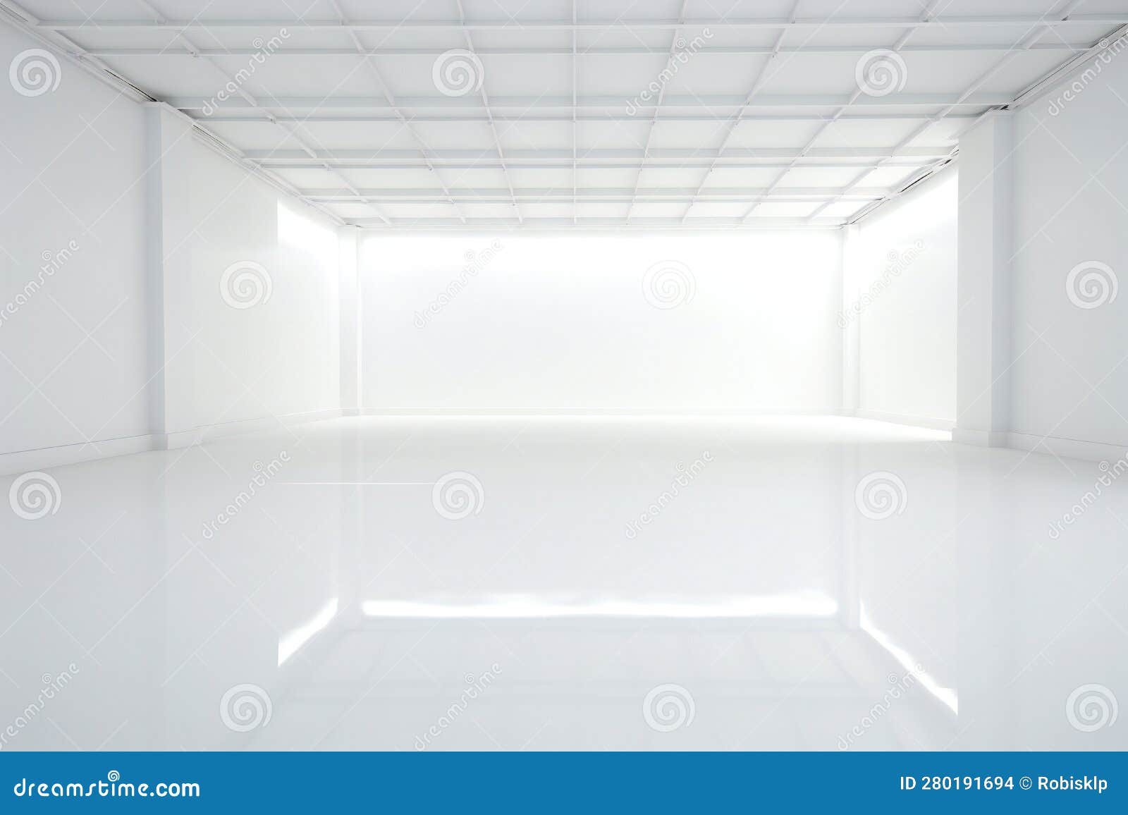 Empty Clean White Showcase Room or Studio Stock Illustration ...
