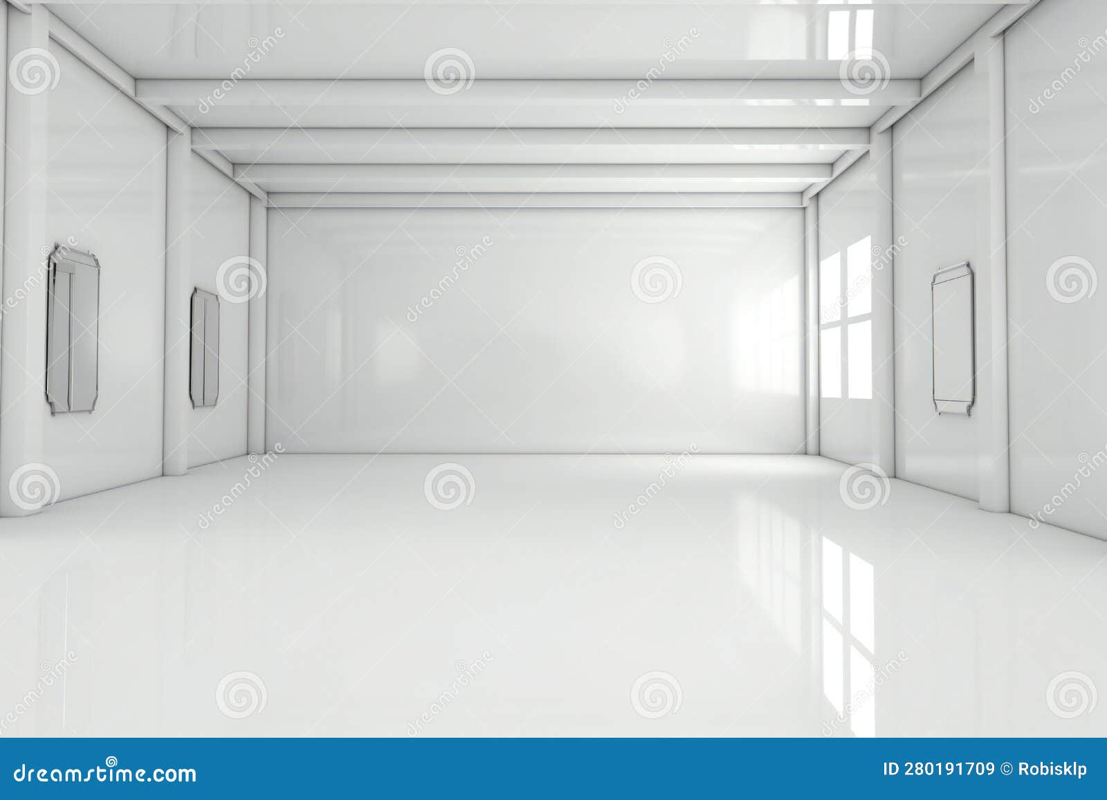 Exposition, Clean Art Gallery Space With Blank Frames On The Wall ...