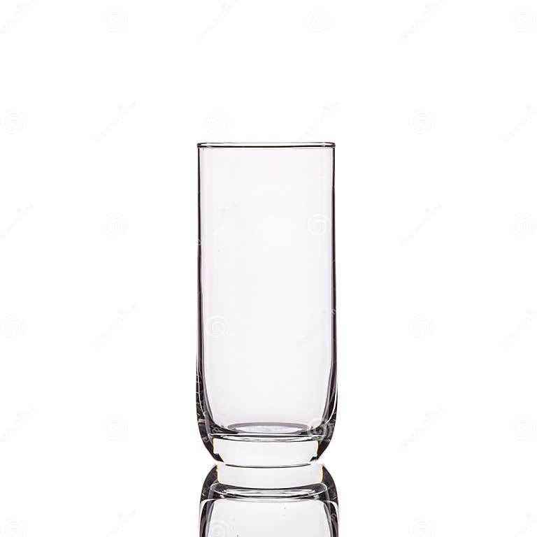 Empty Clear Drinking Glass. Studio Shot Isolated on White Stock Image ...