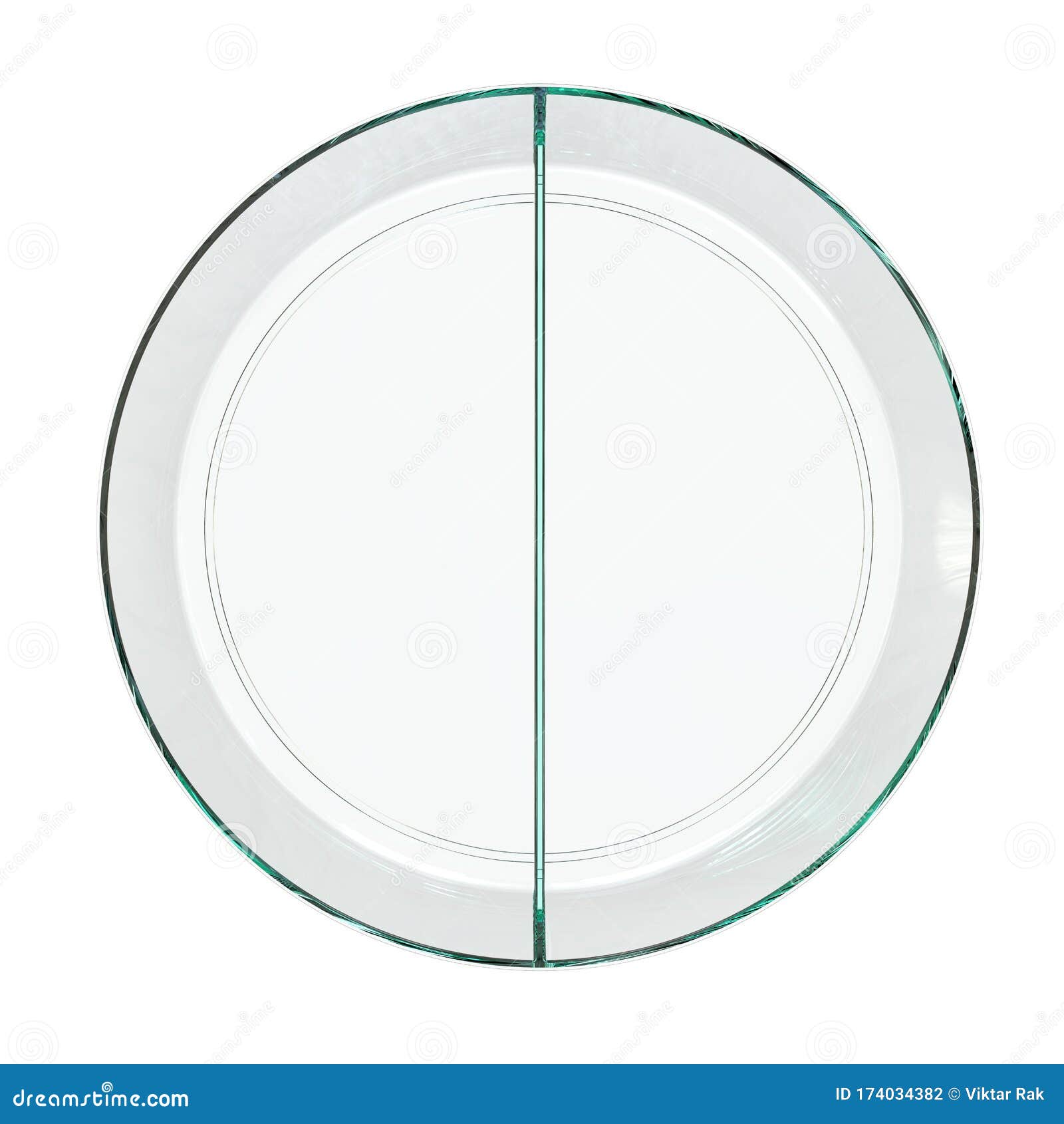 Empty Clear Glass Two Cell Petri Dish Isolated on White Background ...