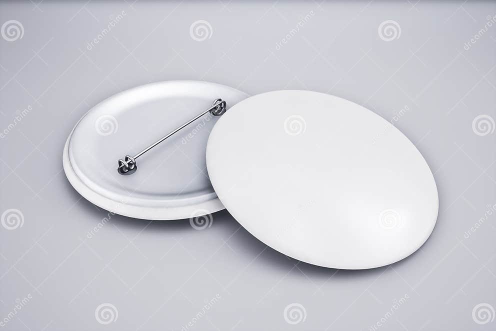 Empty Clear Pin Emblem Mock Up. Blank White Button Badge Mockup, Front ...