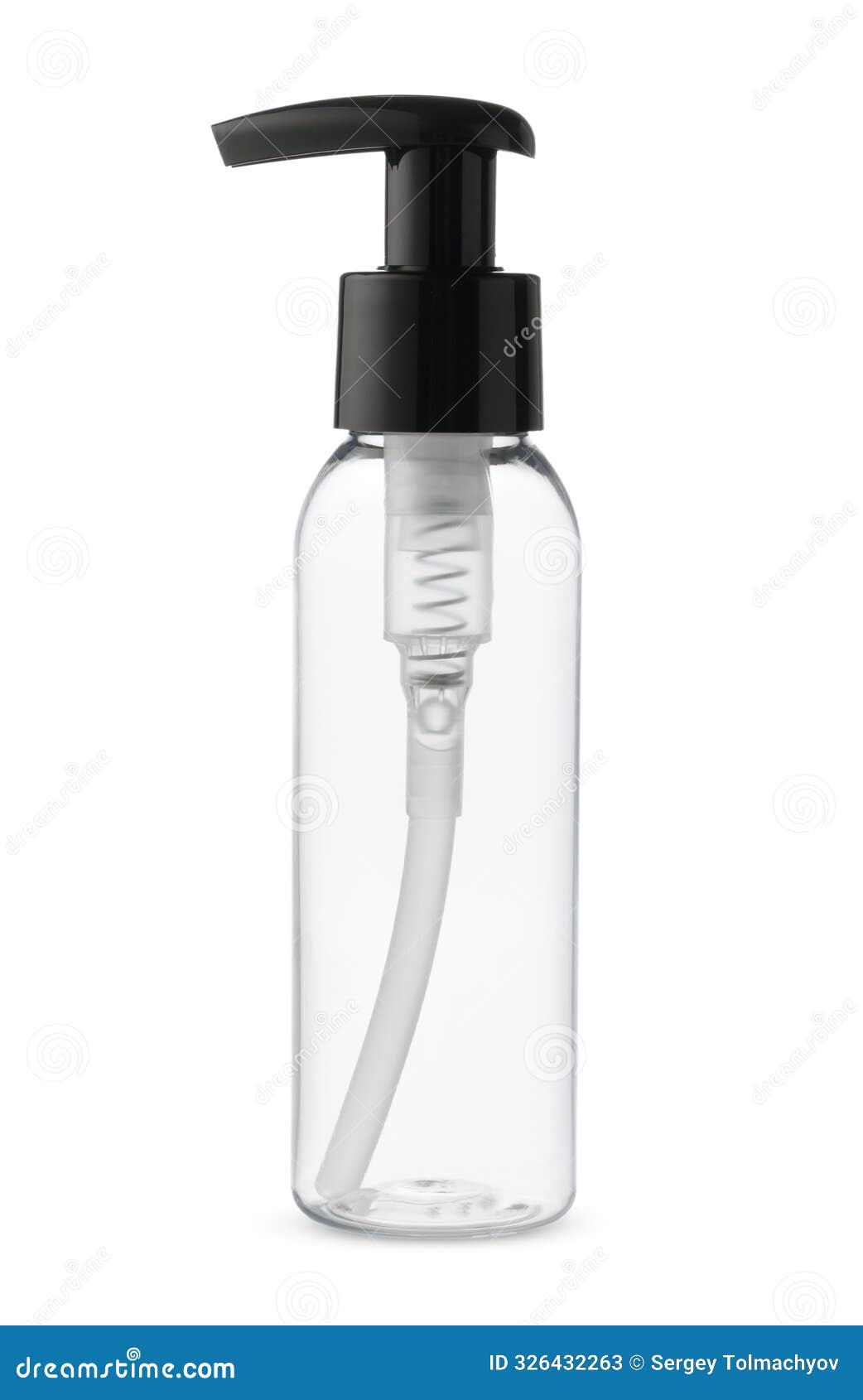 Empty Clear Plastic Bottle with Black Flip Top Cap Stock Image - Image ...