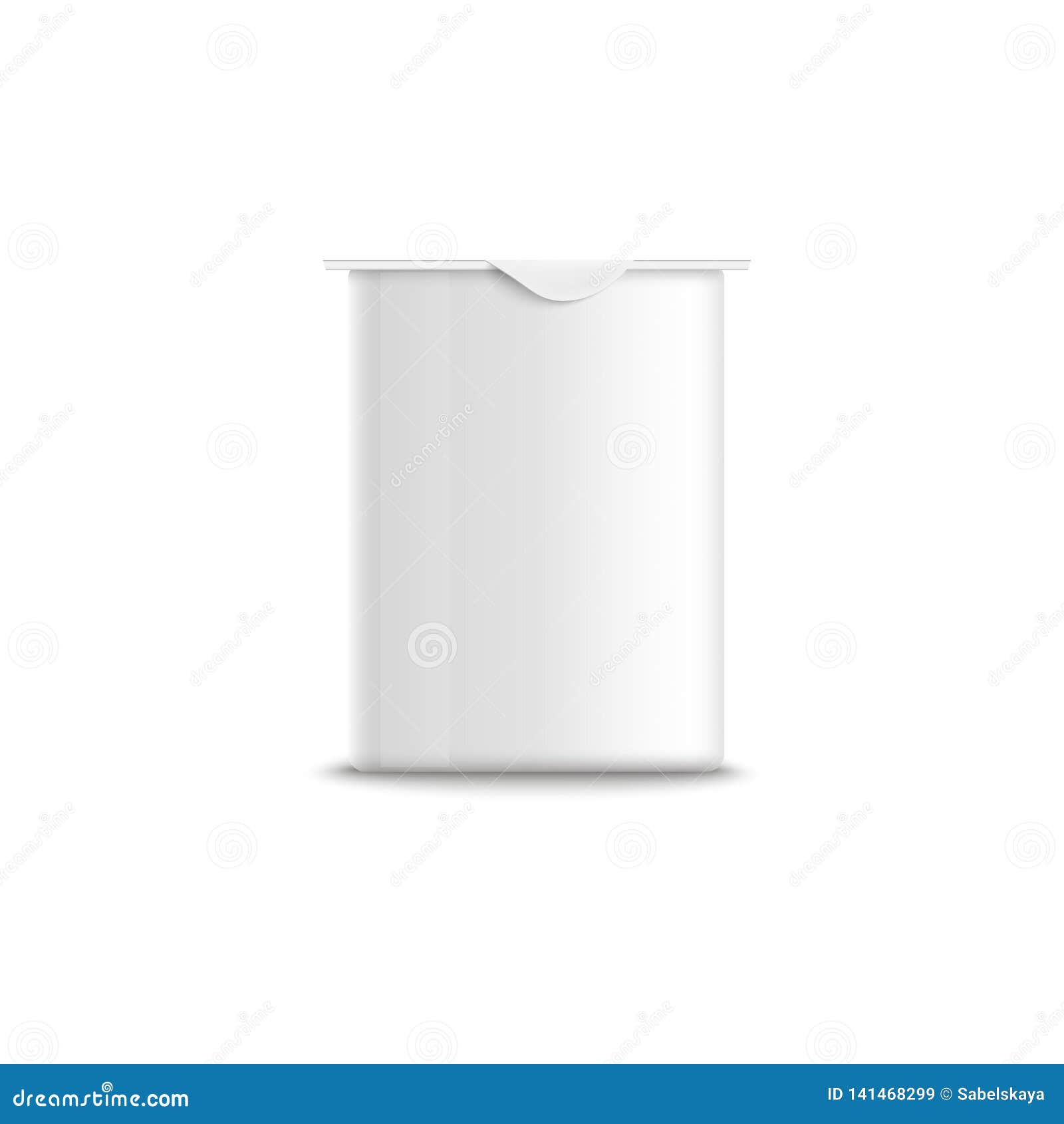 Empty Clear White Plastic Rectangular Yogurt Container. Stock Vector ...