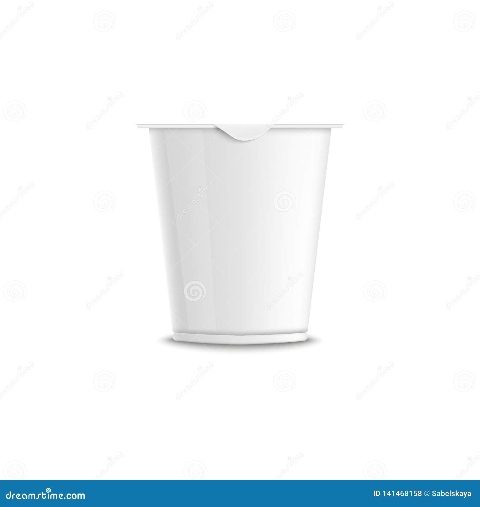 Empty Clear White Plastic Triangular Yogurt Containers with Closed Lid ...