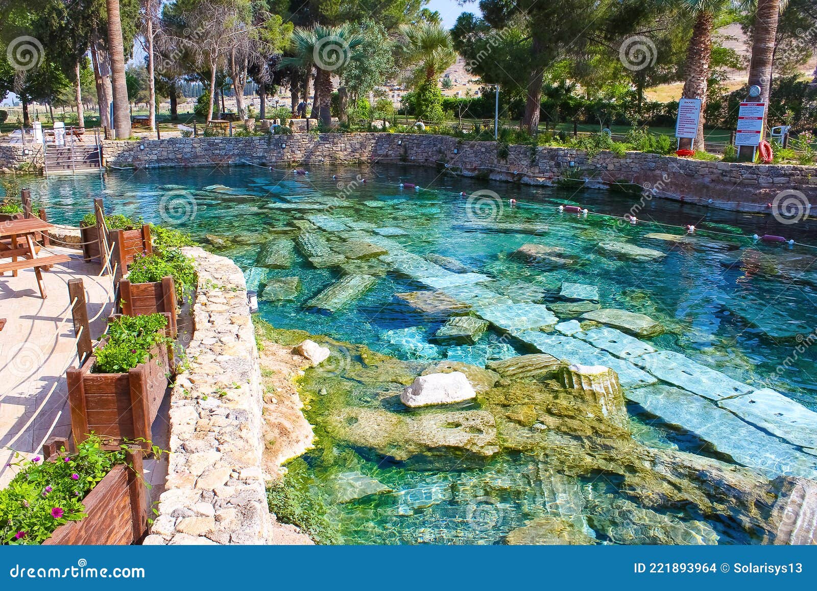 Cleopatra Pool with Termal Water at Pamukkale, Turkey. Stock Photo ...