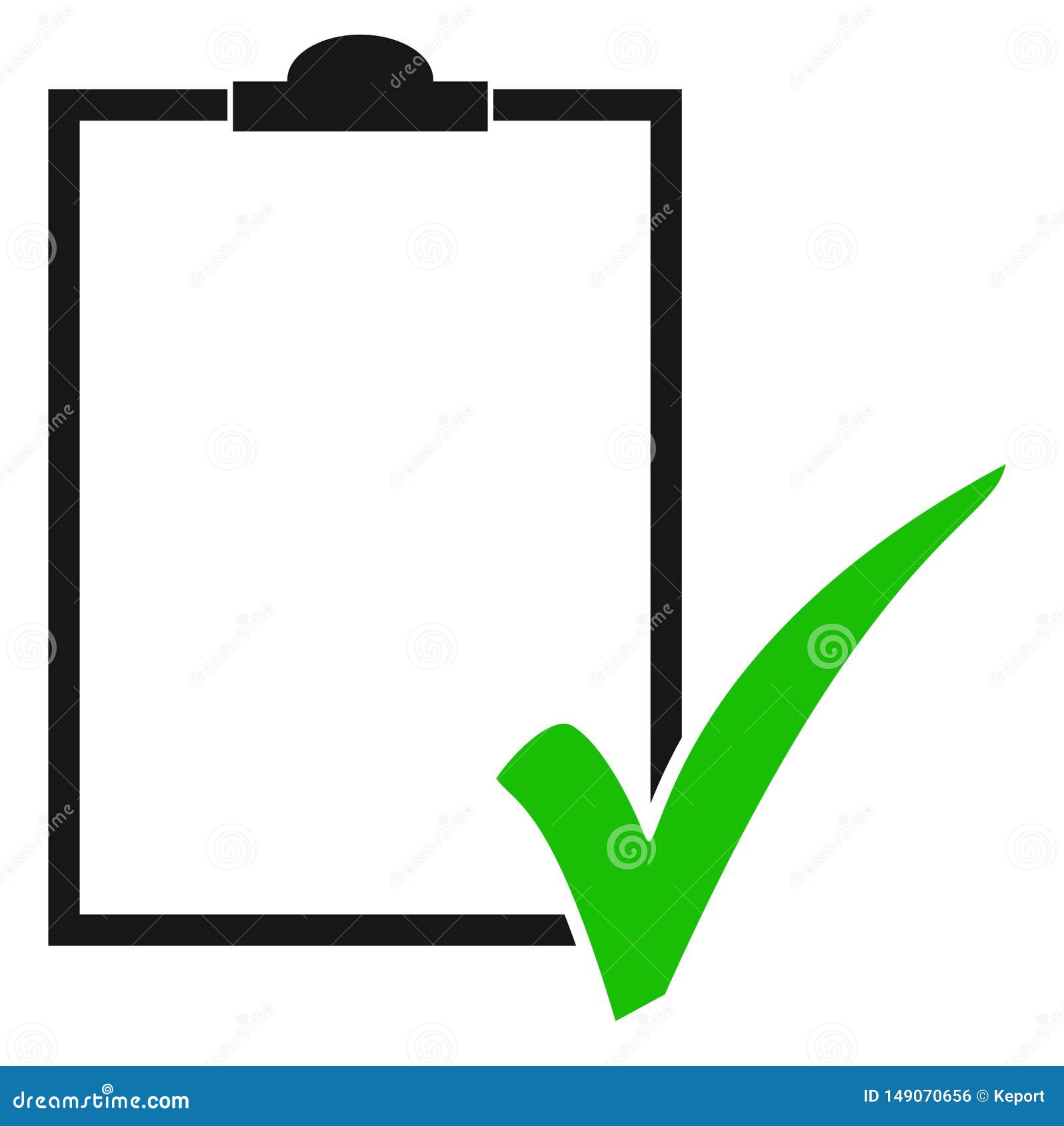 Empty Clipboard Icon with Green Tick Symbol Stock Illustration ...