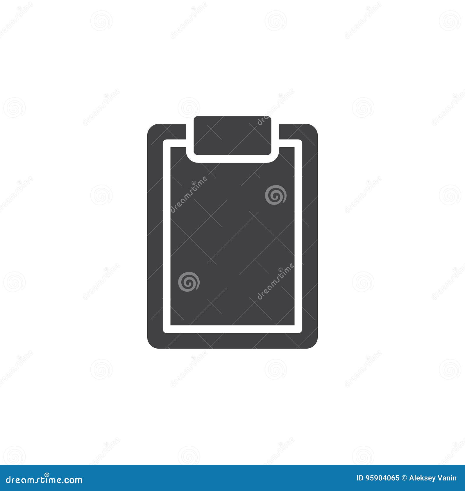 Empty Clipboard Icon Vector, Filled Flat Sign, Solid Pictogram Isolated ...