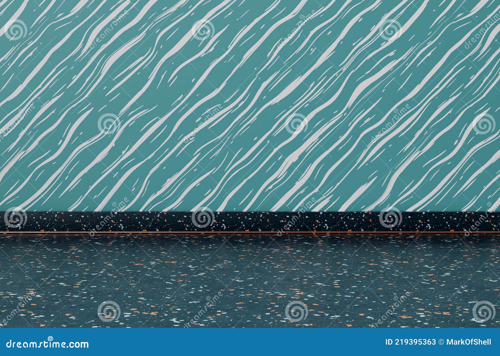 Empty Close Up Kitchen Counter with Decorative Wall and Marble Front ...