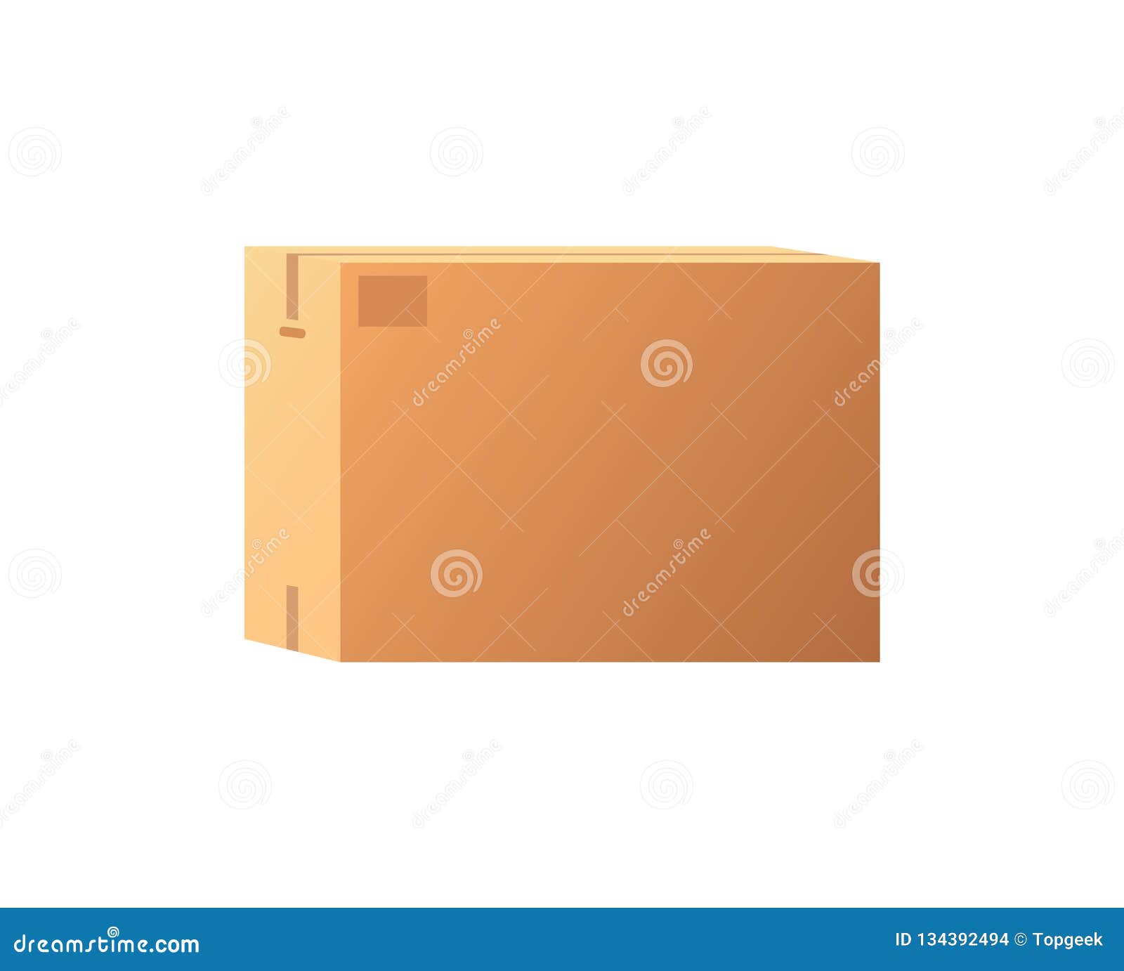 Empty Closed Box Mockup, Post Container for Goods Stock Vector ...