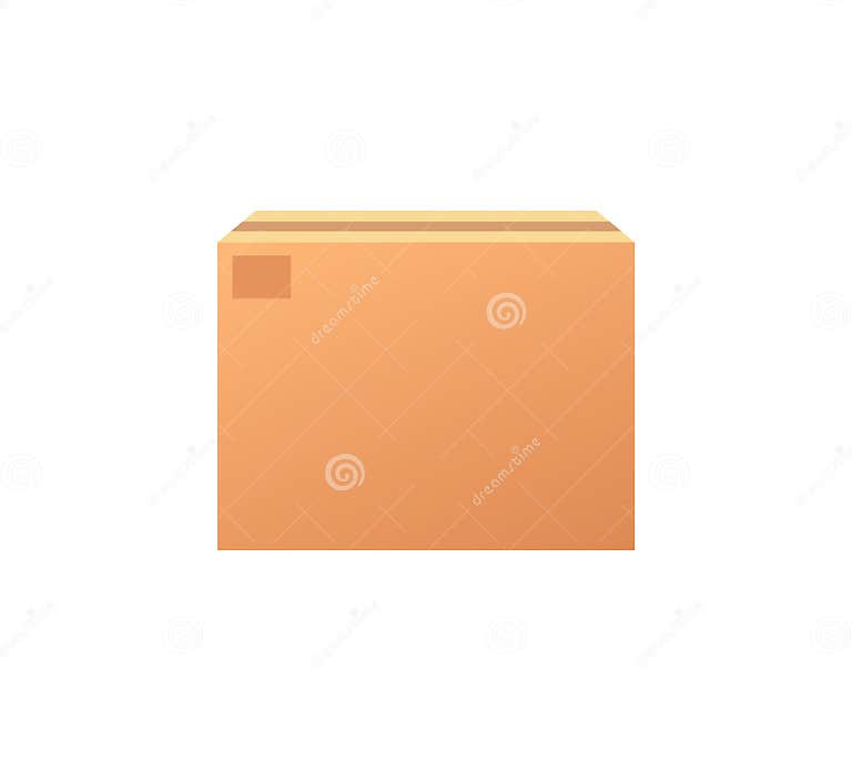 Empty Closed Box Mockup, Post Container for Goods Stock Vector ...