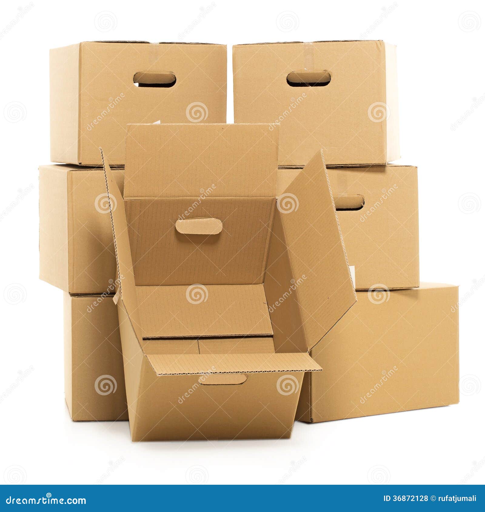 Empty and Closed Boxes on the White Background Stock Photo - Image of ...