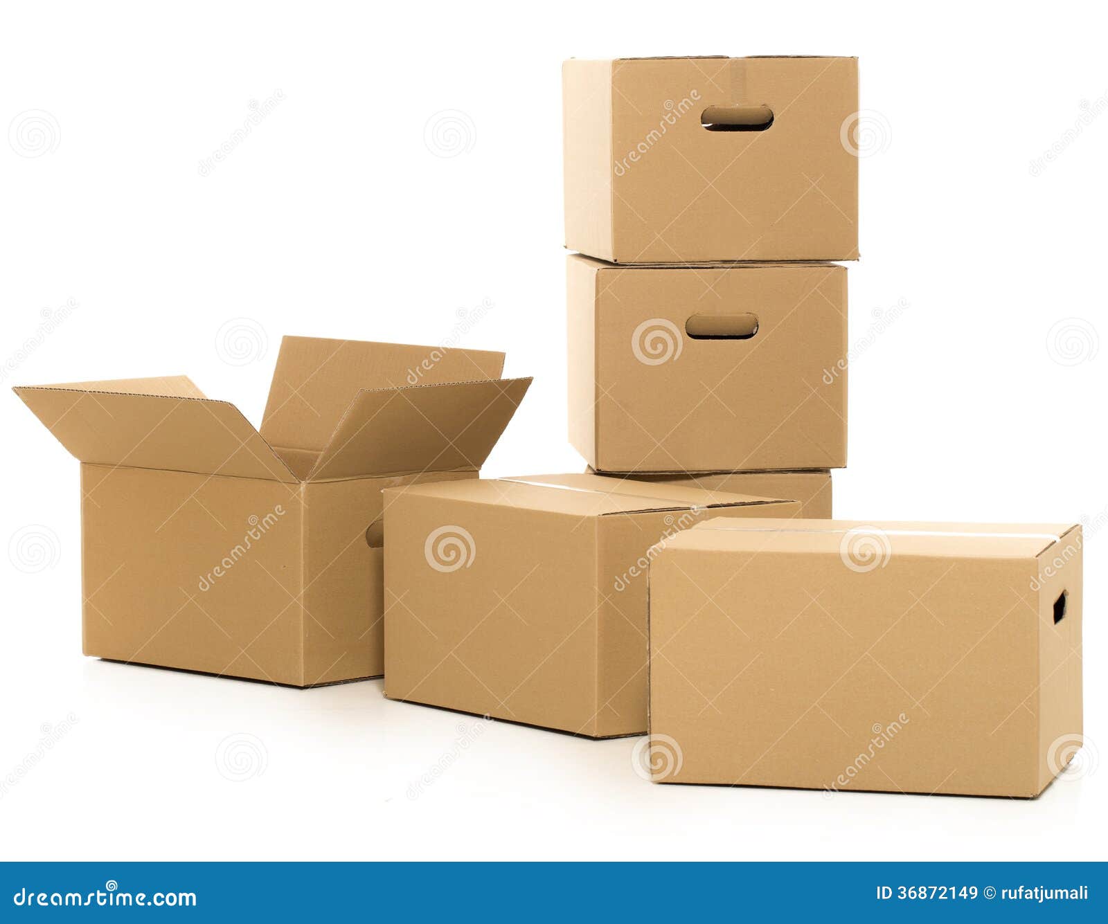 Empty and Closed Boxes on the White Background Stock Image - Image of ...