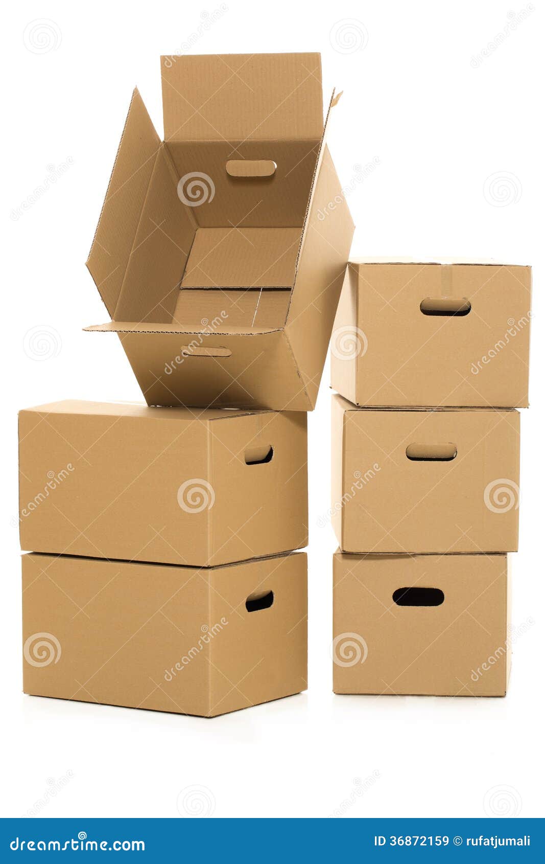 Empty and Closed Boxes on the White Background Stock Image - Image of ...
