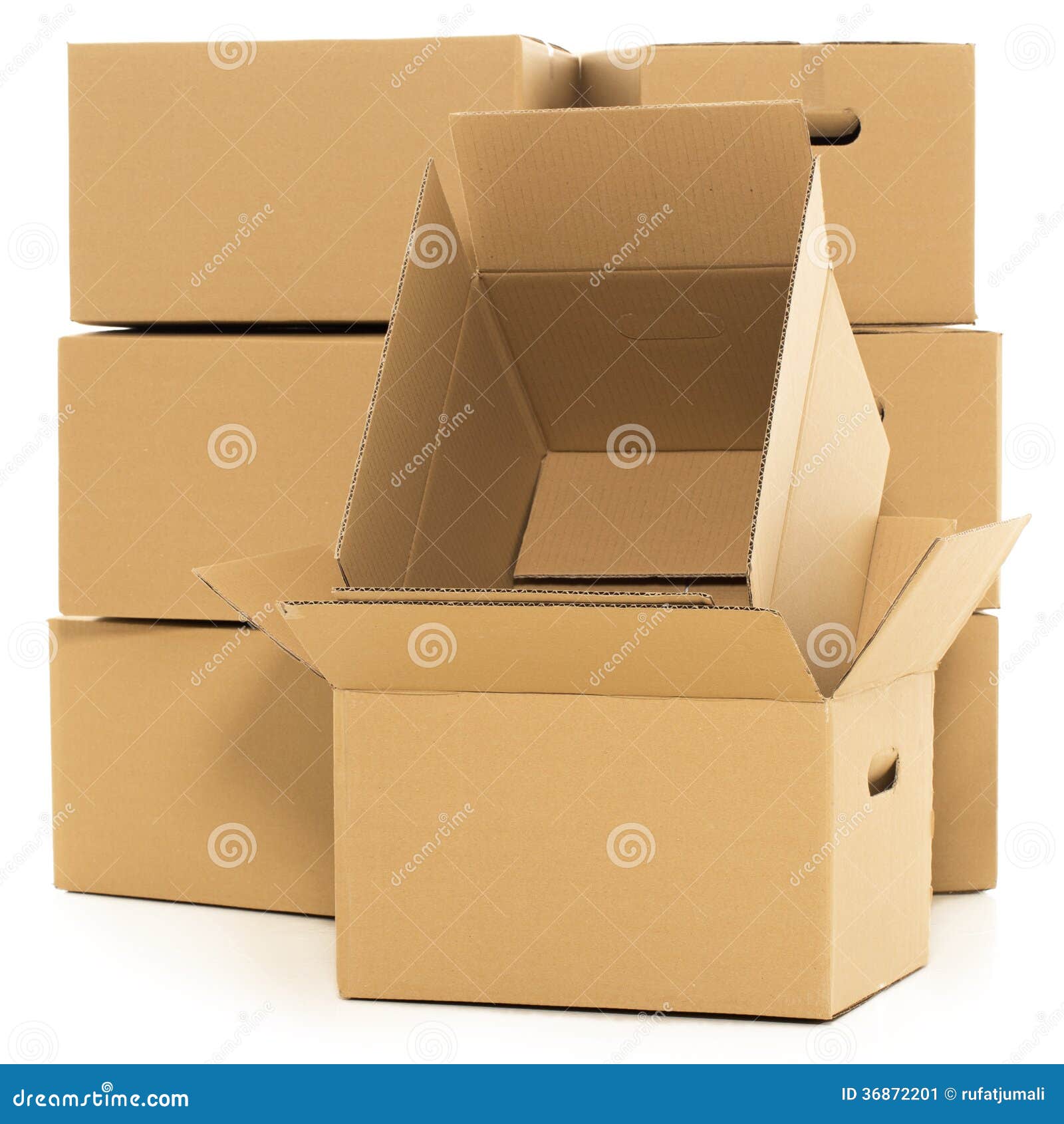 Empty and Closed Boxes on the White Background Stock Image - Image of ...