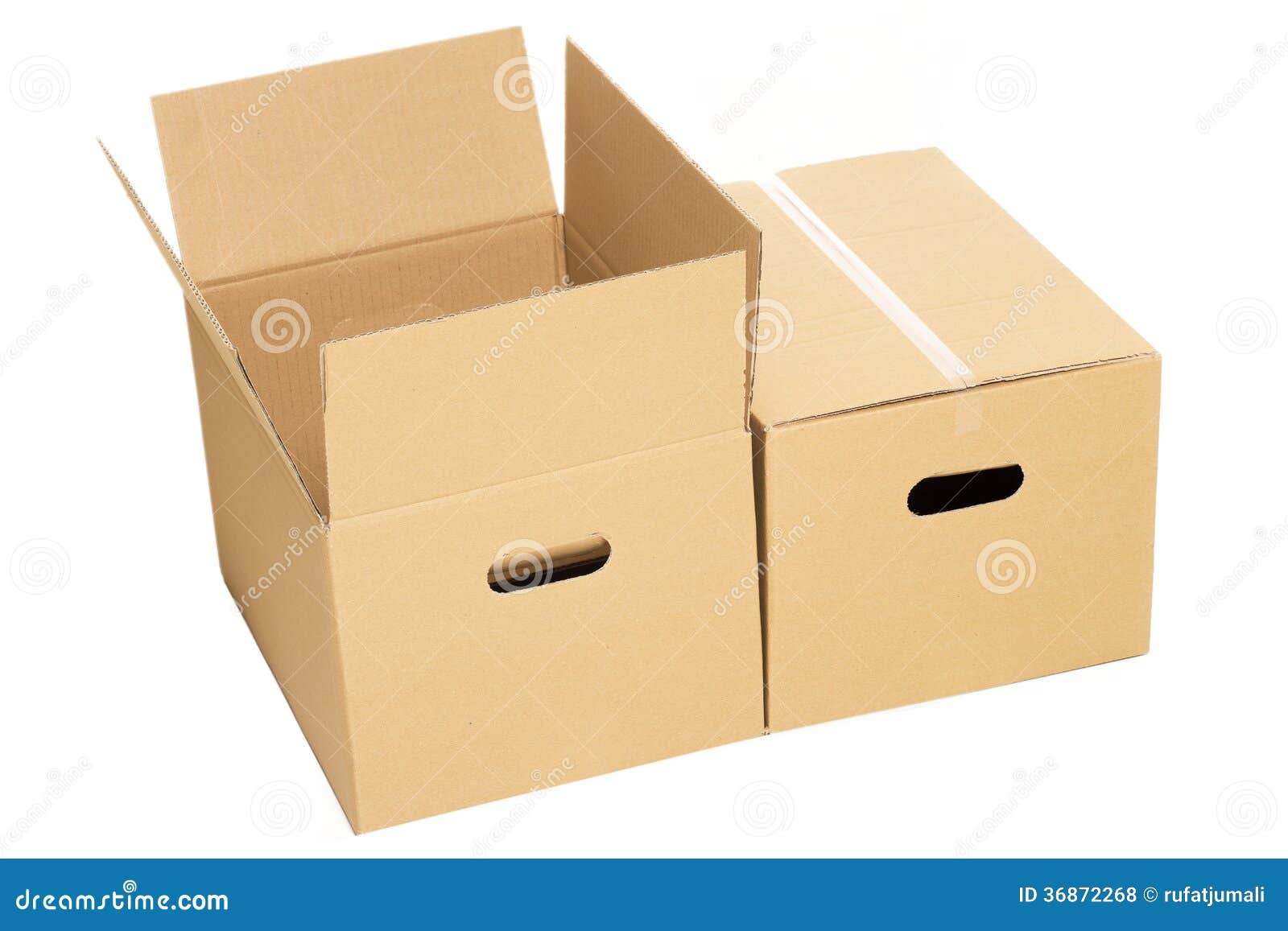 Empty and Closed Boxes on the White Background Stock Photo - Image of ...