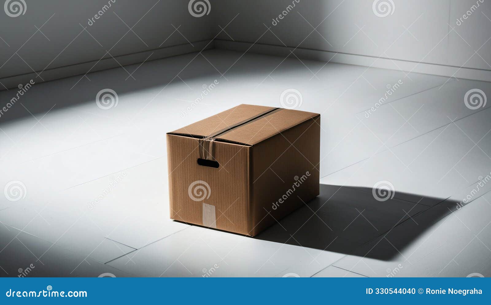 Empty Closed Cardboard Box Mockup, Isolated with Shadow Stock ...