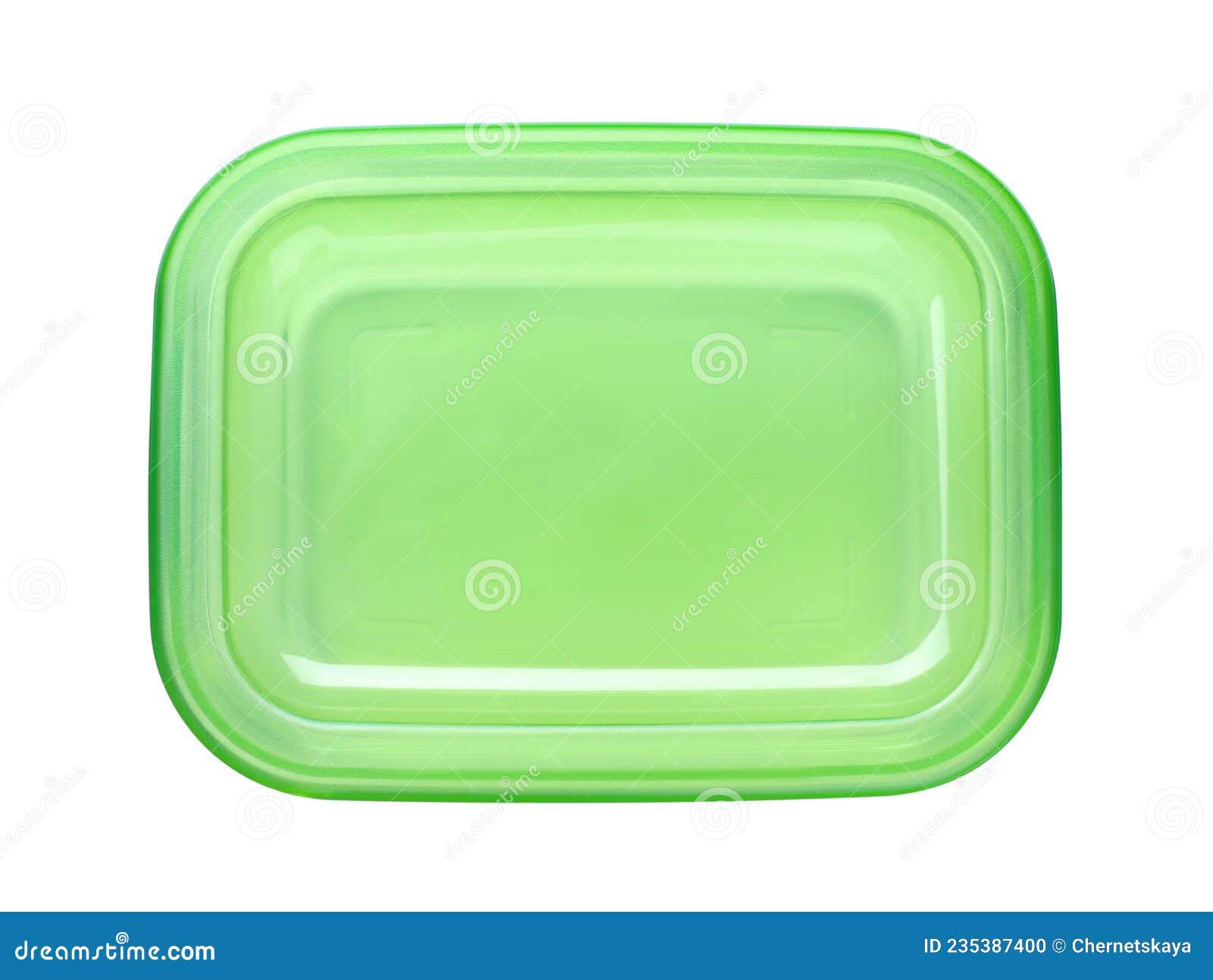 Empty Closed Container for Food Isolated on White, Top View Stock Photo ...