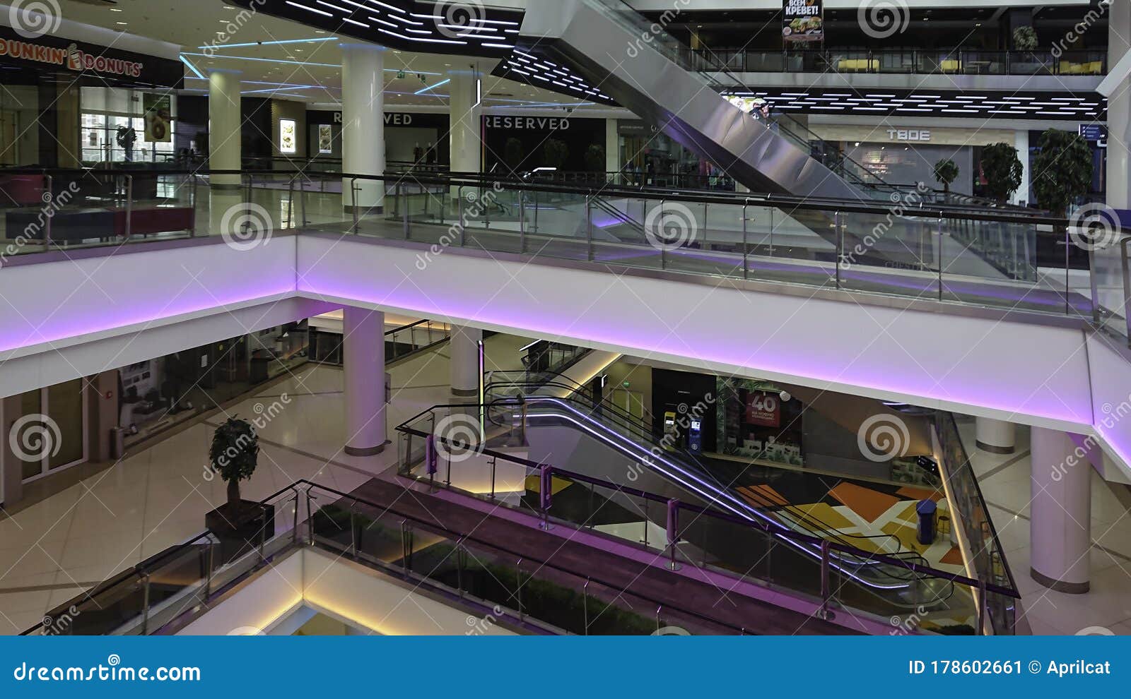 Empty Closed Mall in Moscow during COVID-19 Quarantine Editorial Photo ...