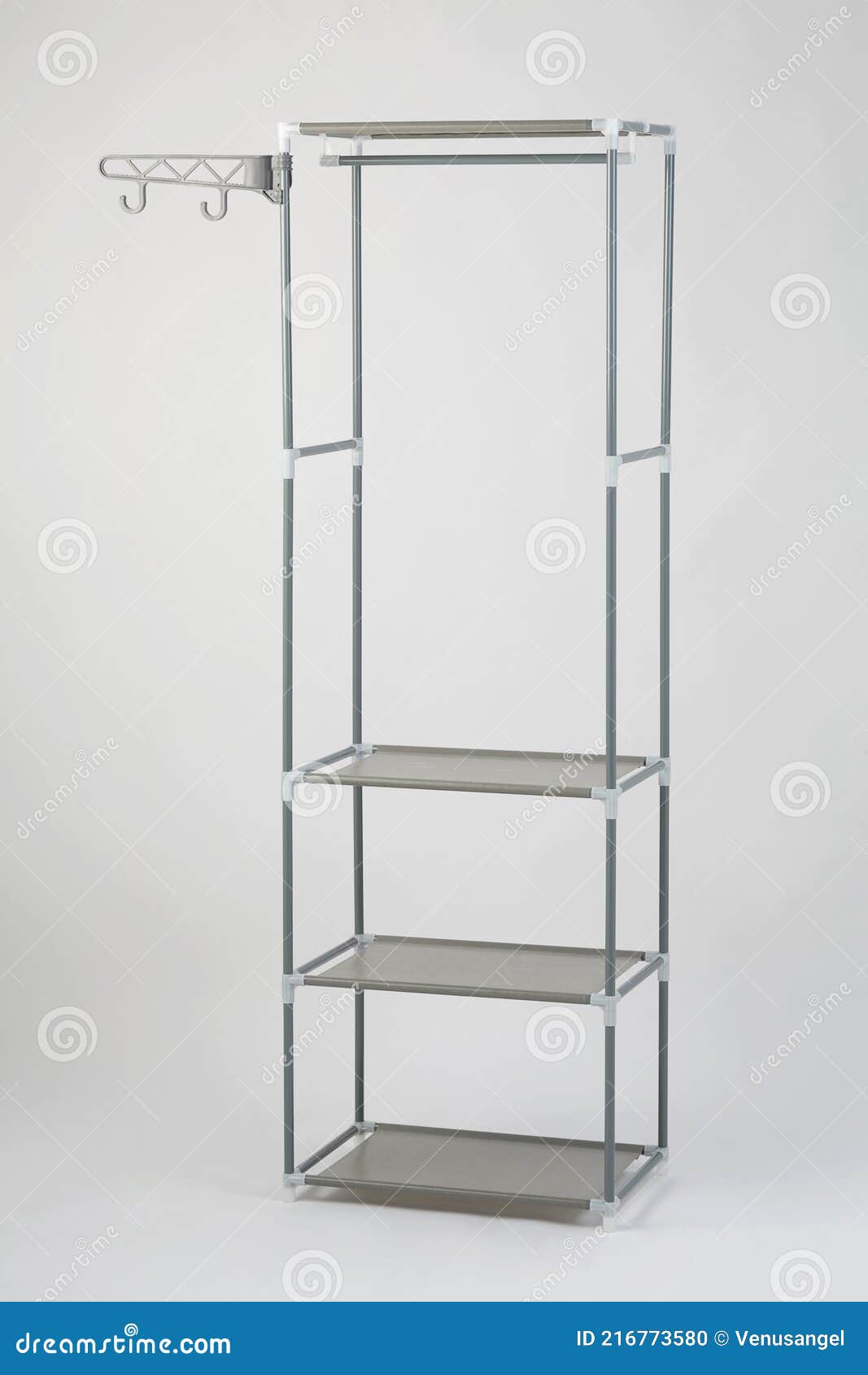 Empty Cloth Rack Isolated on White Stock Photo - Image of fashion ...