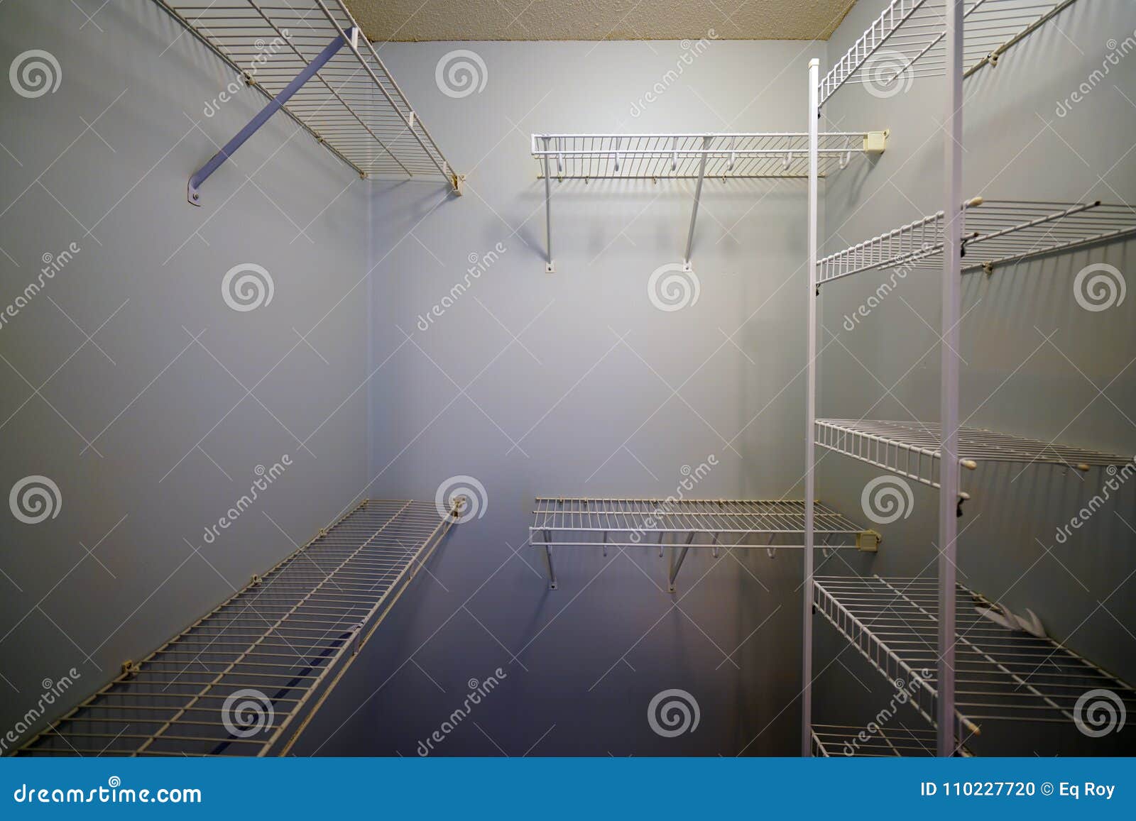 Empty Clothes Closet with Shelves Stock Photo - Image of home ...