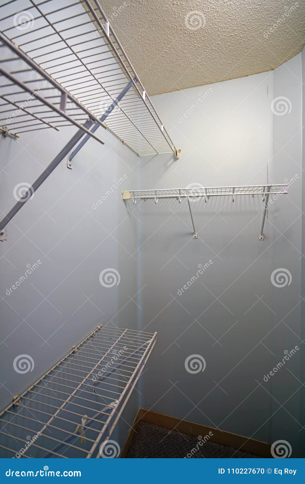Empty Clothes Closet with Shelves Stock Photo - Image of shelf, shelves ...
