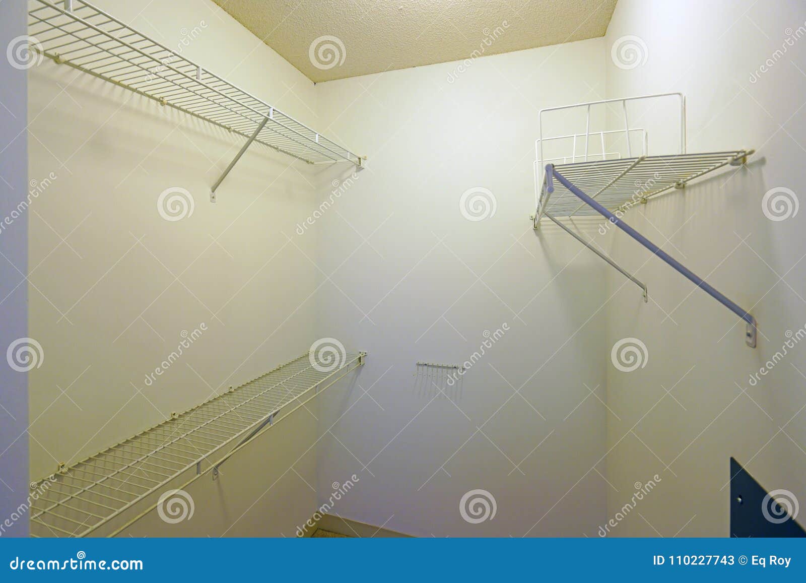 Empty Clothes Closet with Shelves Stock Image - Image of home ...