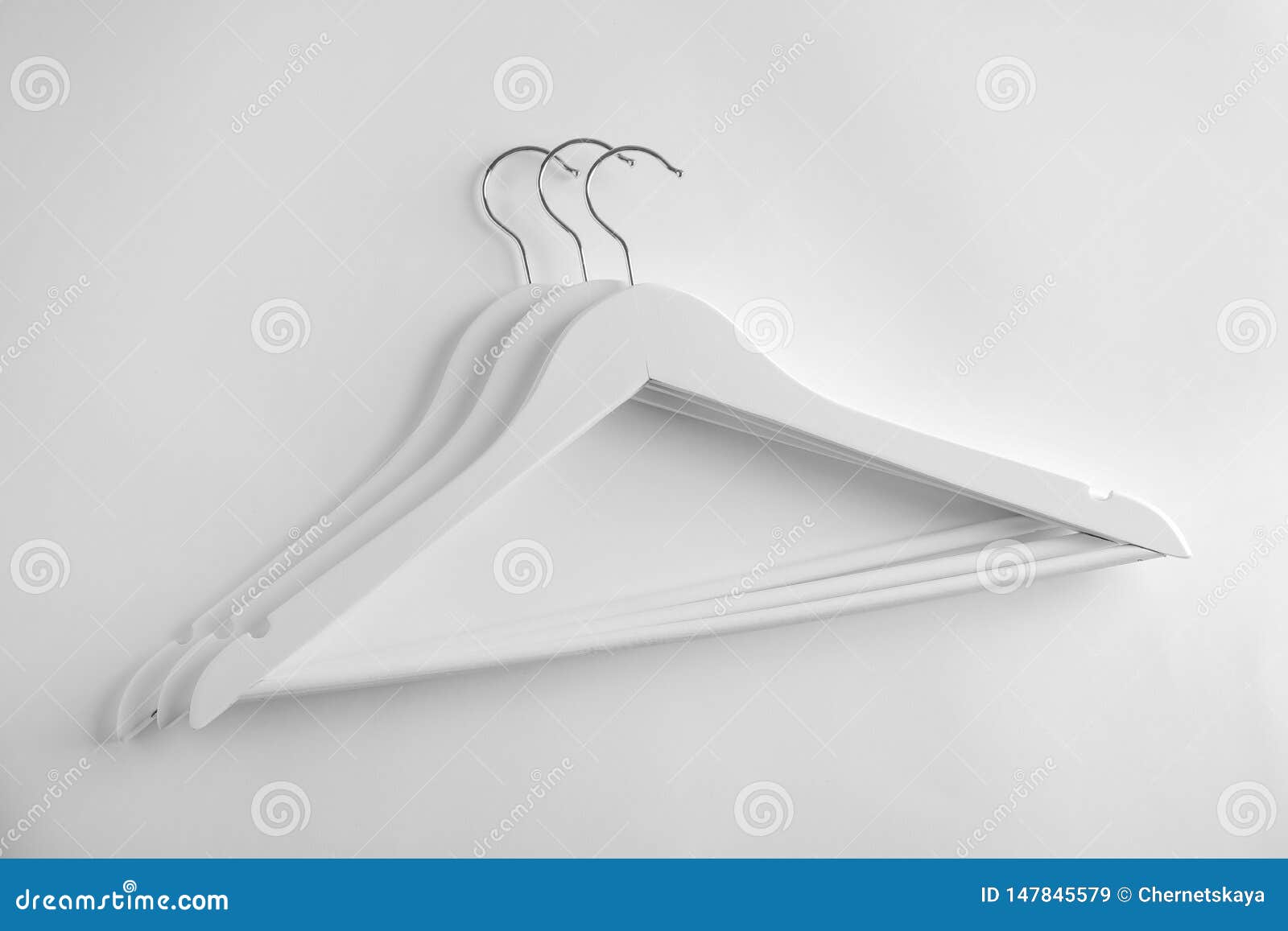 Empty Clothes Hangers on White Background Stock Image - Image of color ...