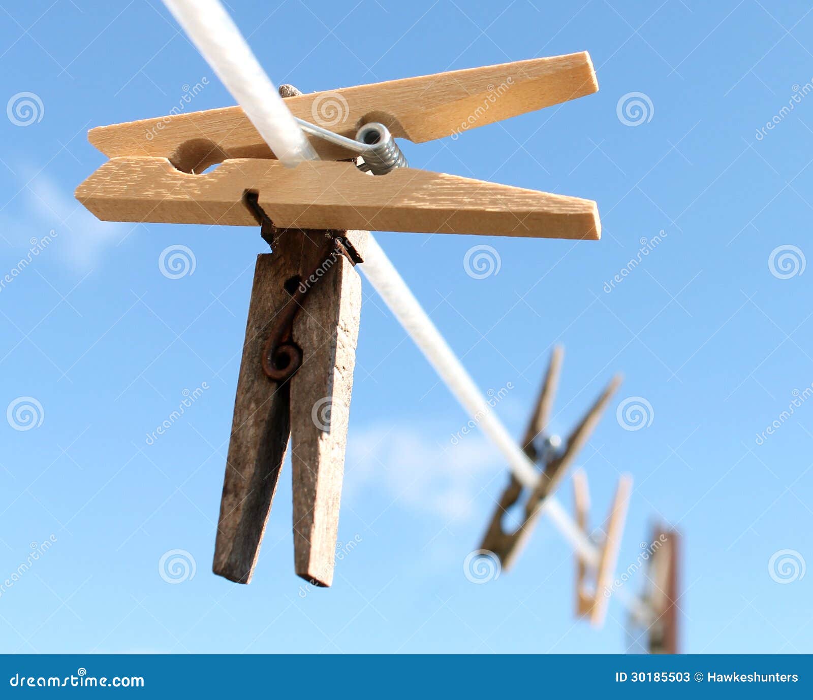 Clothesline stock image. Image of wire, wooden, clothespeg - 30185503
