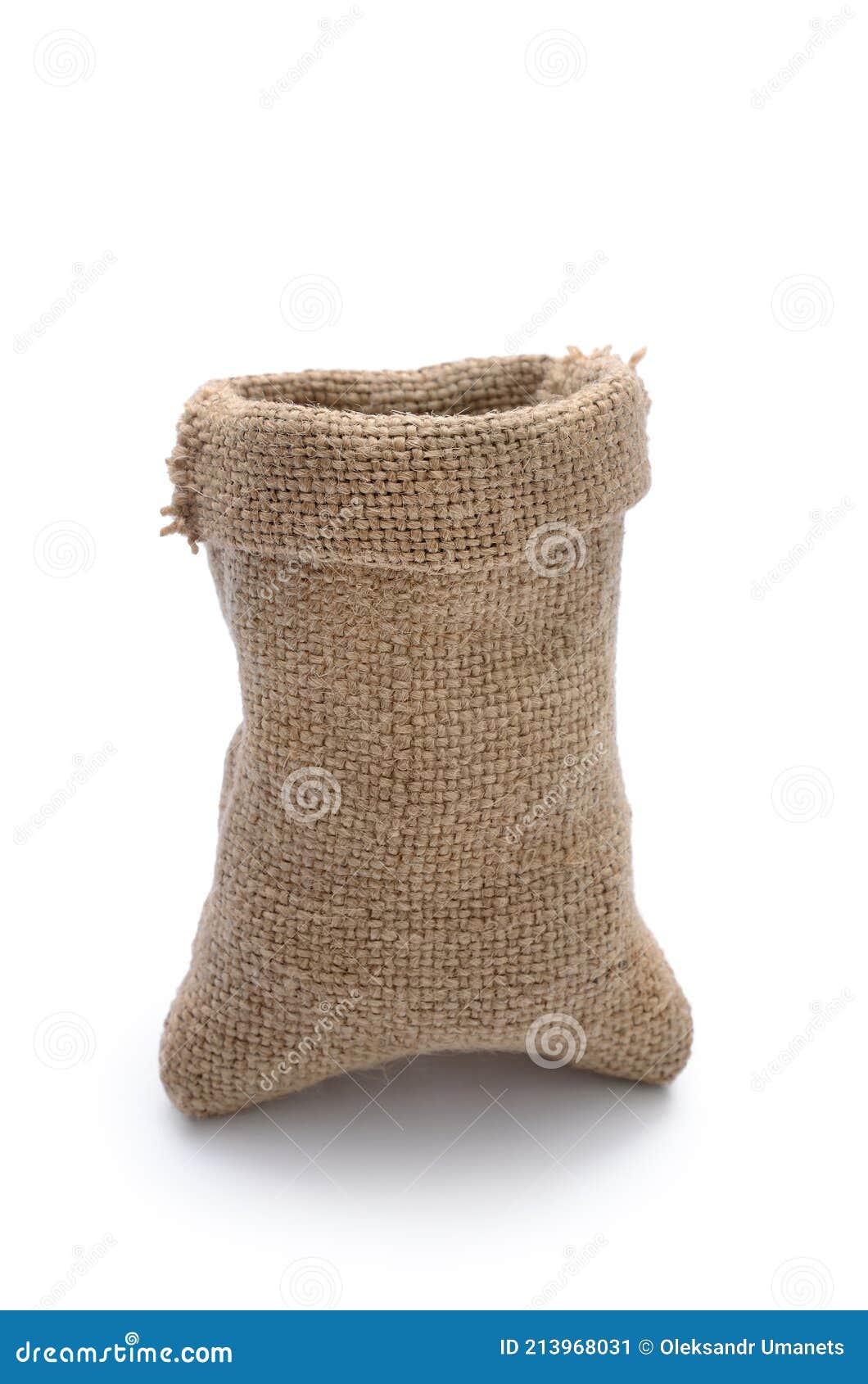 Empty Coarse Cloth Sack Isolated on White Background Stock Image ...