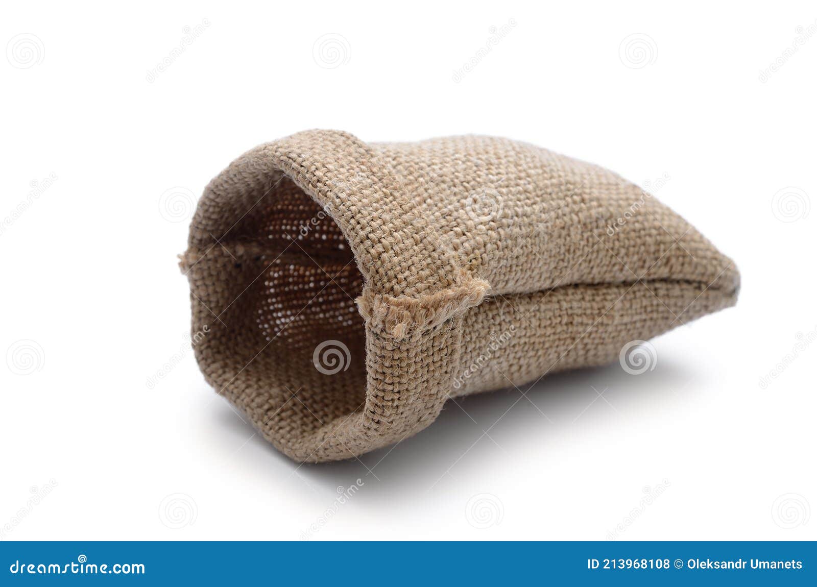 Empty Coarse Cloth Sack Isolated on White Background Stock Photo ...