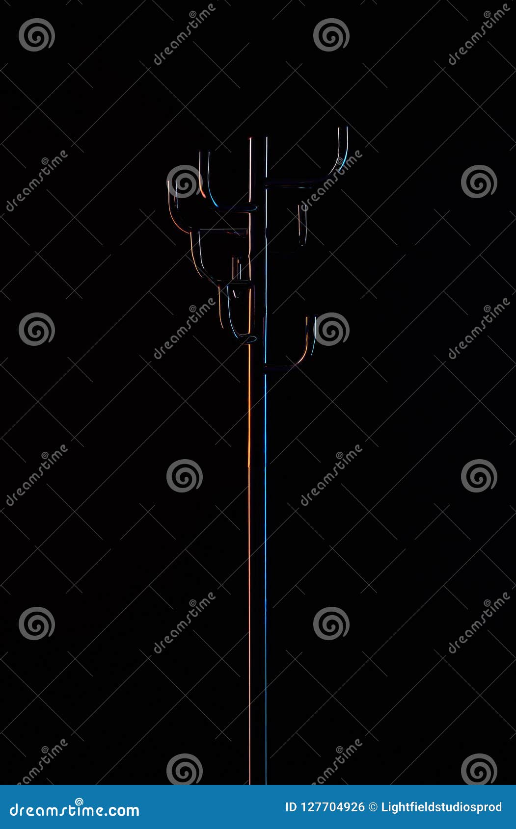 Empty Coat Rack Isolated on Black Stock Photo - Image of interior, dark ...