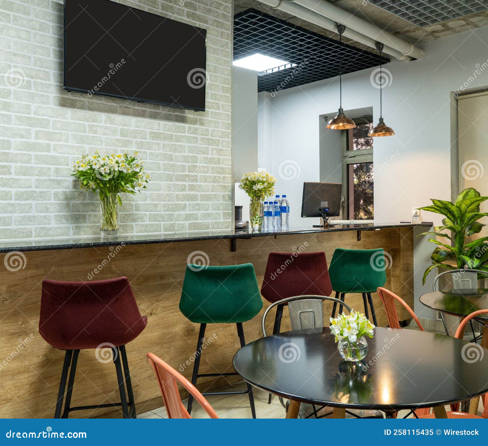 Empty Cocktail Bar in the Sports Complex. Stock Image - Image of ...