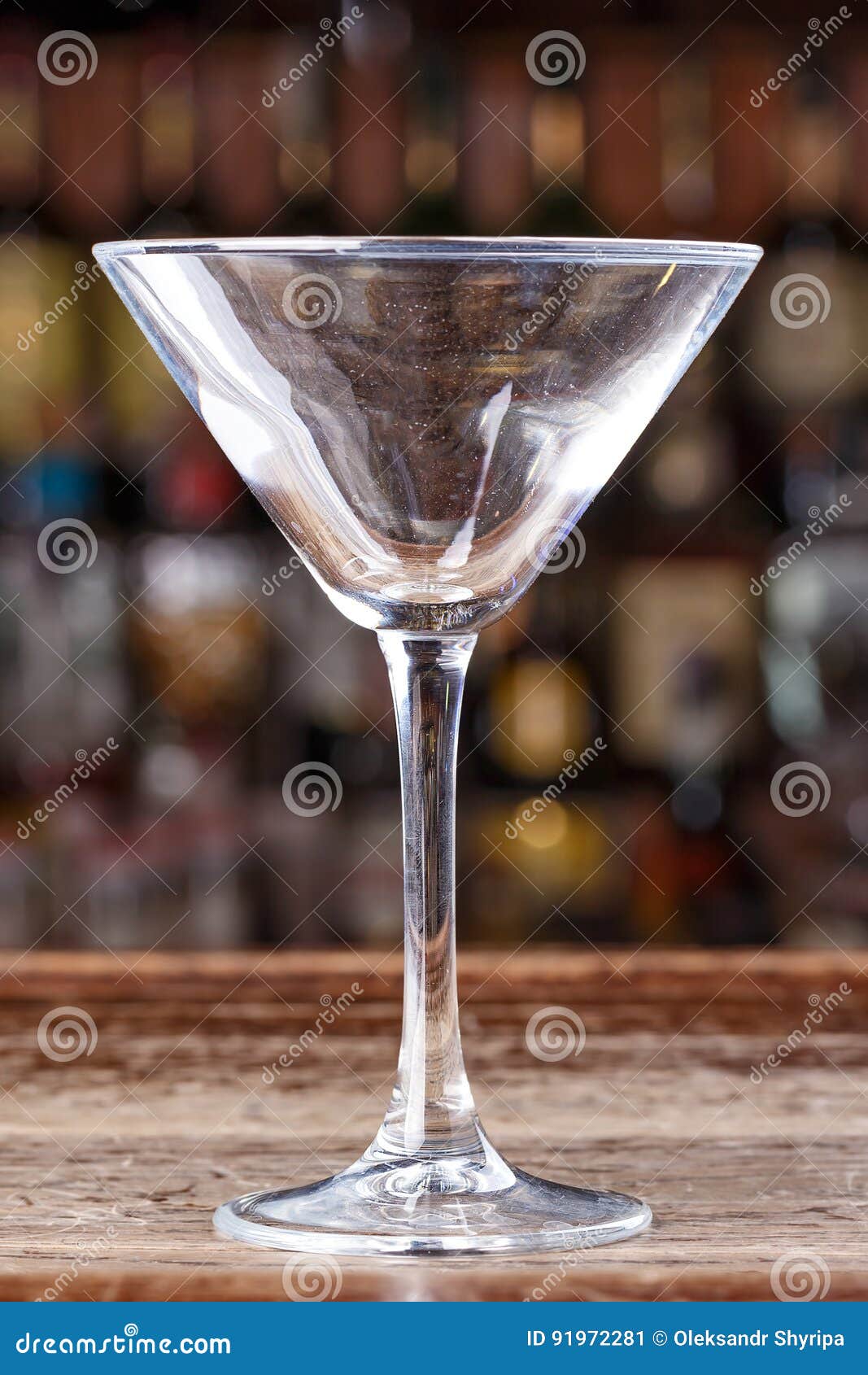 Empty Cocktail Glass on the Background of the Bar Stock Image - Image ...