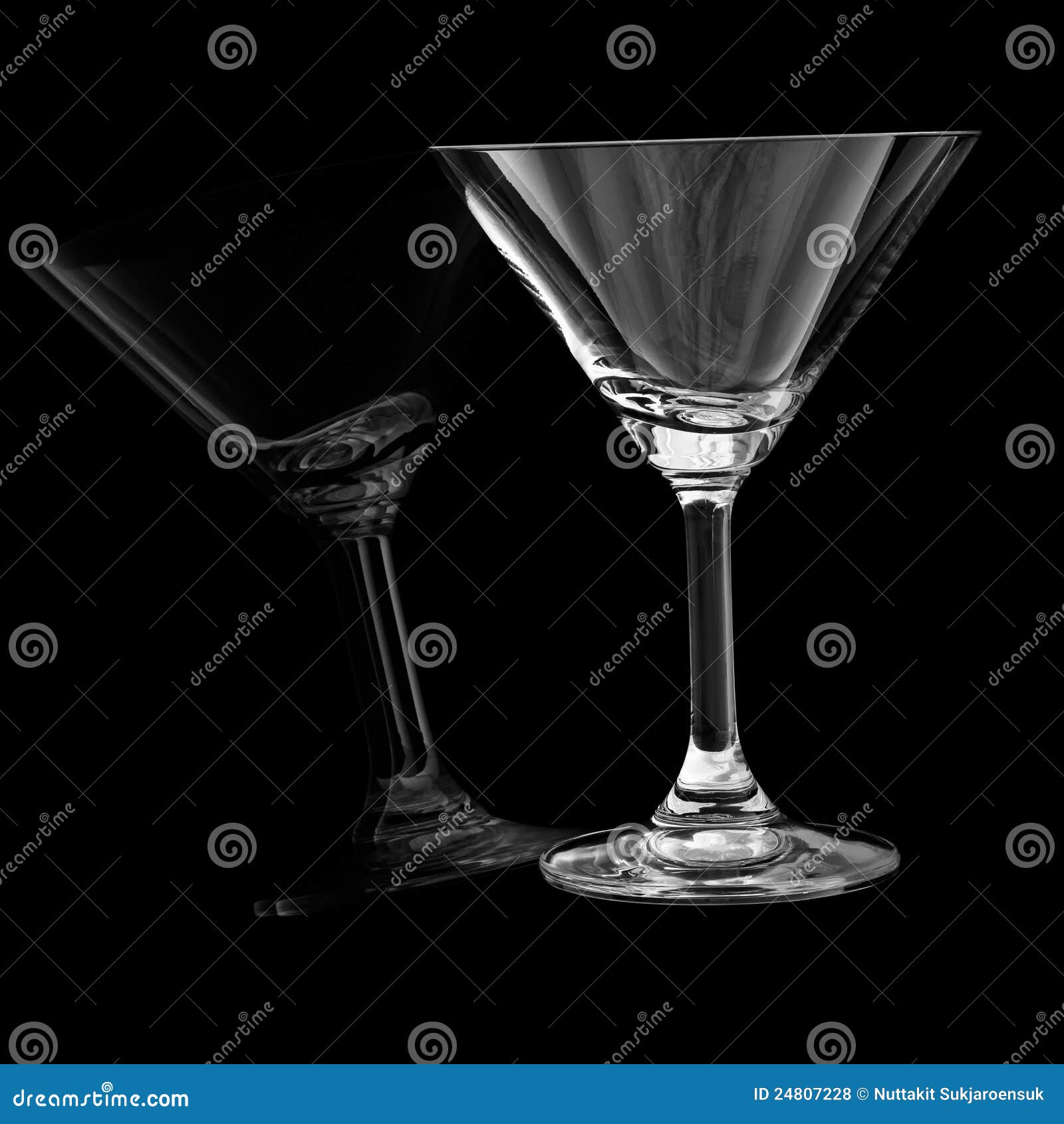Empty Cocktail Glass on Black Stock Photo - Image of transparent, empty ...