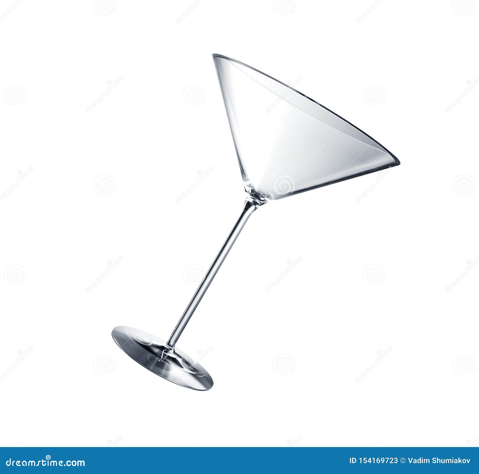 Empty Cocktail Glass Isolated on White Background. Side View Stock ...